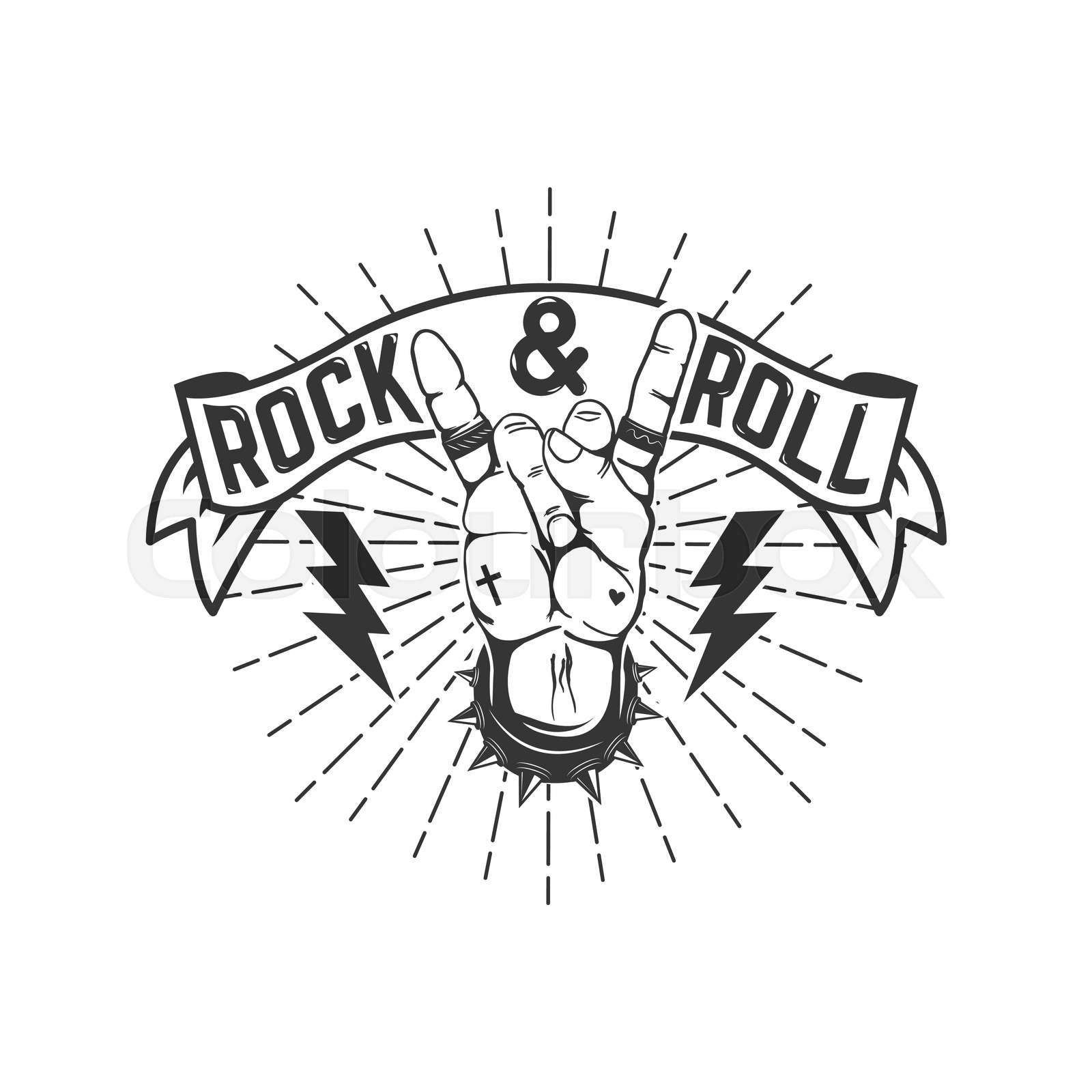 Rock and roll sign. Design element for logo, label, emblem, sign ...