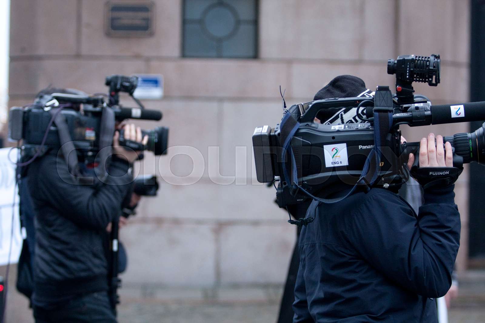 interview, journalist, skærm | Stock foto | Colourbox