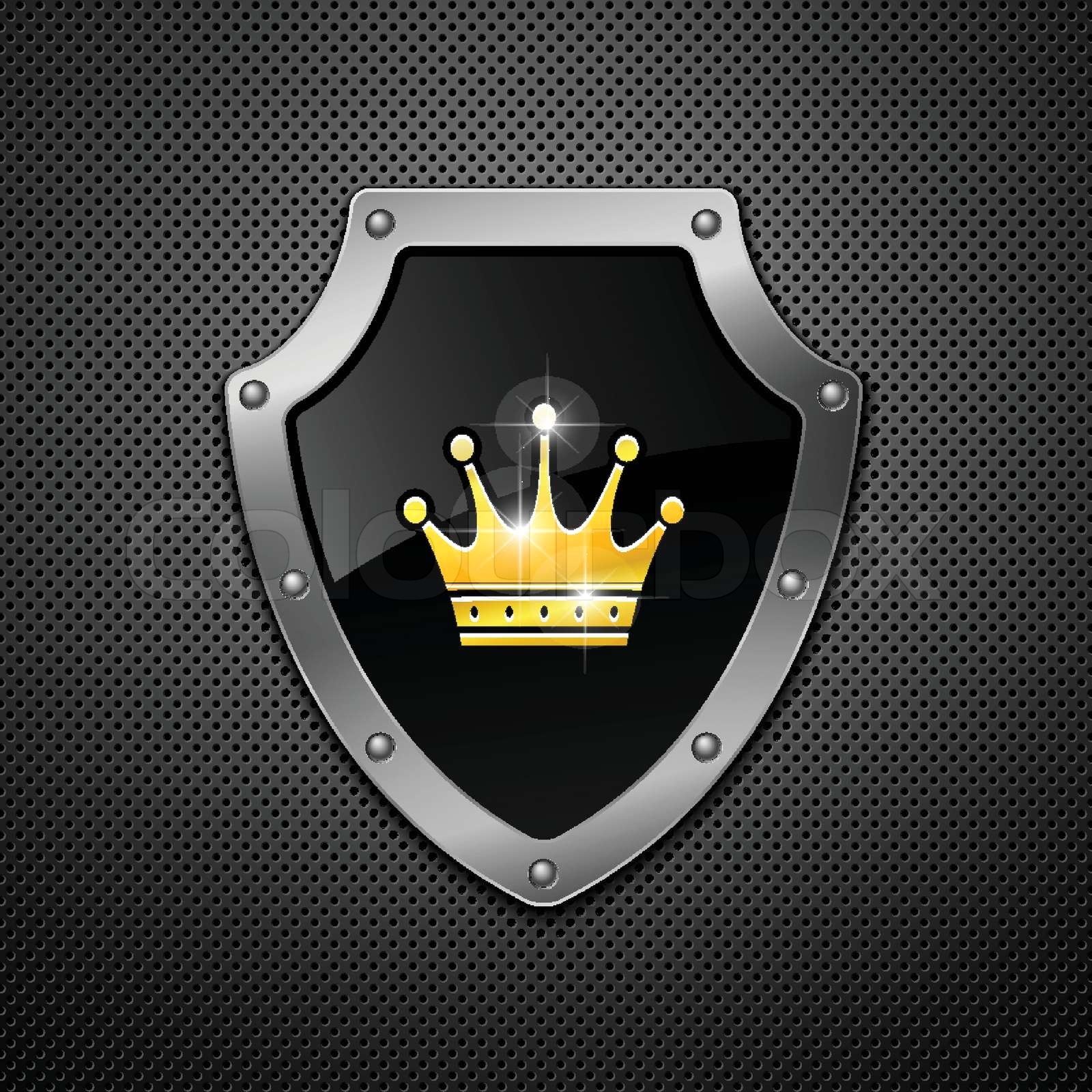 Shield with crown. Vector. | Stock vector | Colourbox