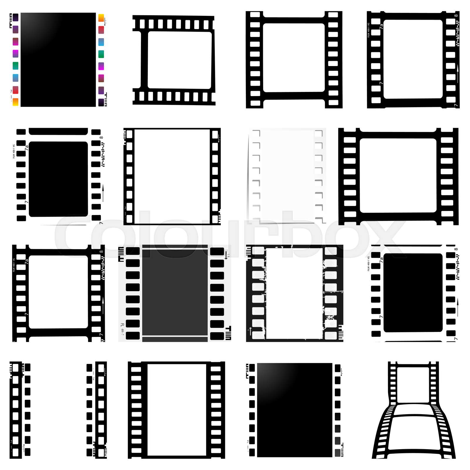 Film Movie Photo Filmstrip Set Of Film Frame Illustration Stock