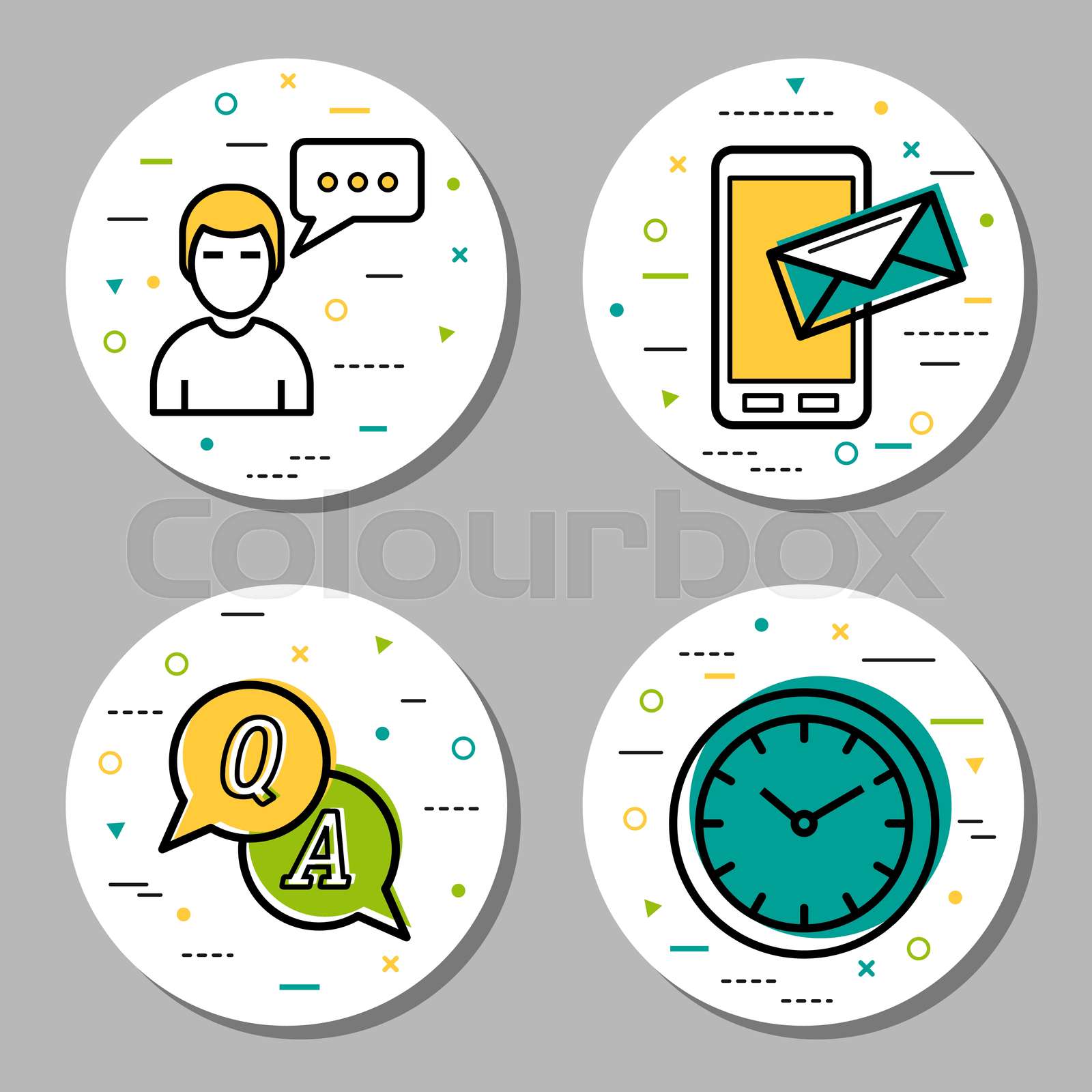 Four round online help icons | Stock vector | Colourbox