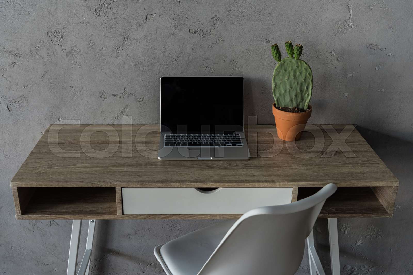 workplace with laptop computer | Stock image | Colourbox
