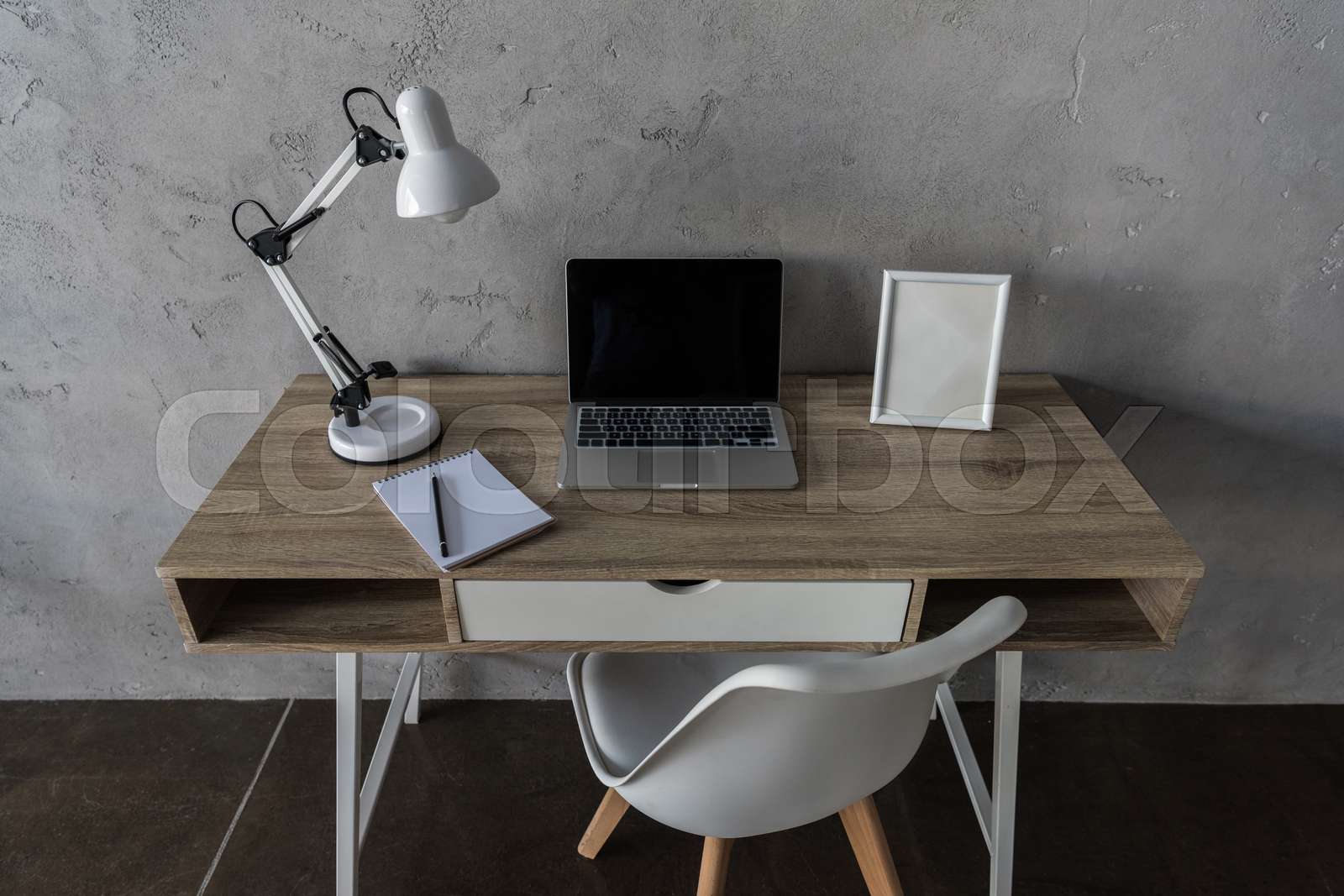 workplace with laptop computer | Stock image | Colourbox