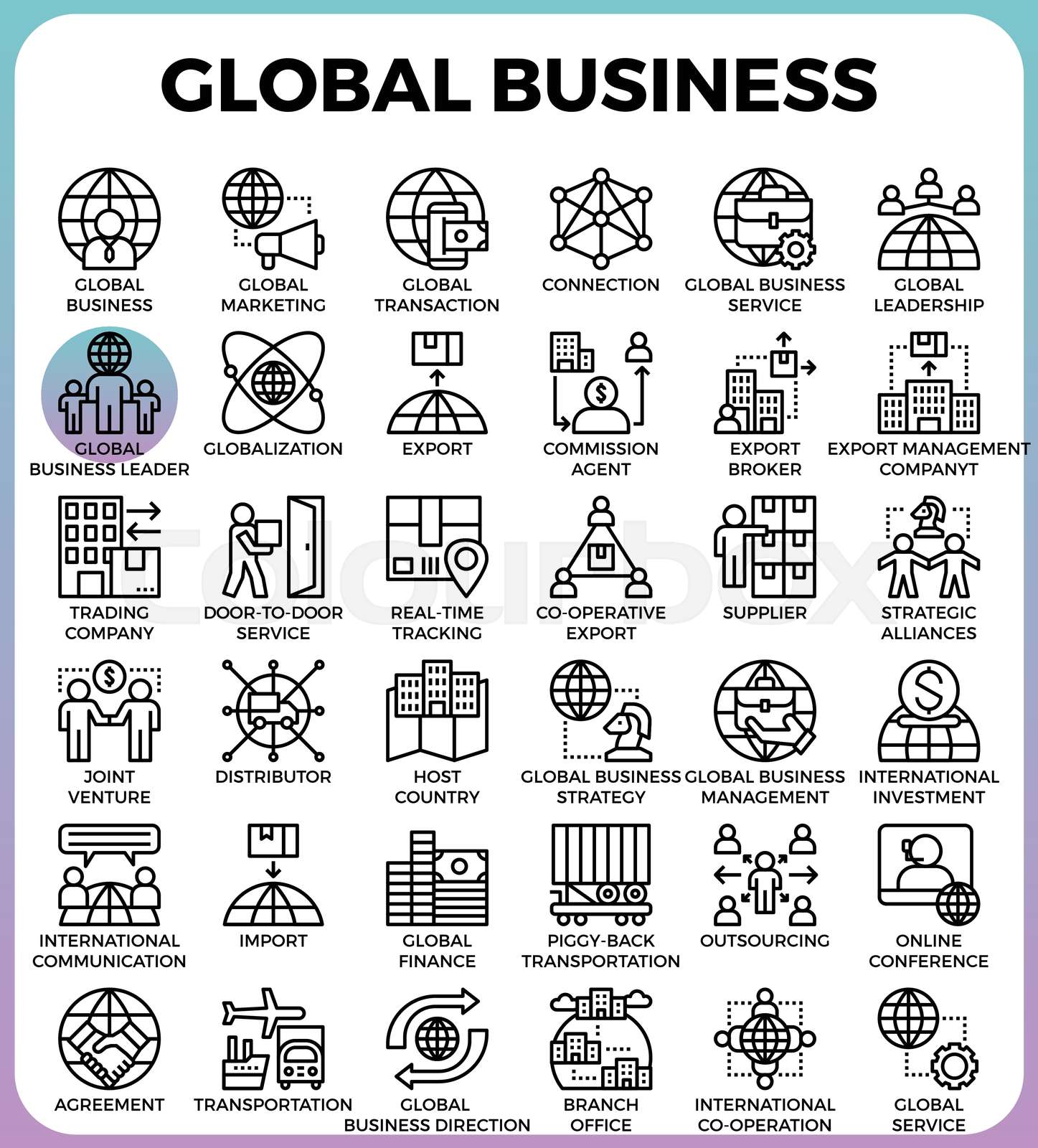 Global business concept icons | Stock vector | Colourbox