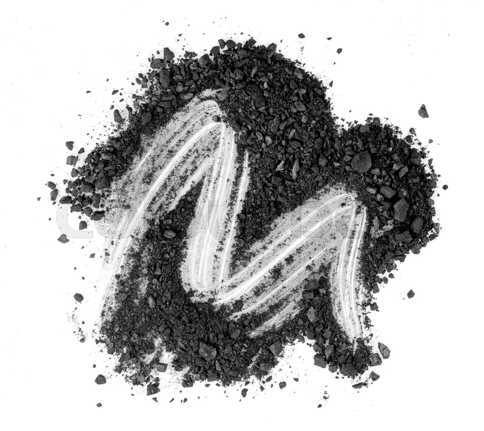 particles of charcoal on a white background | Stock image | Colourbox