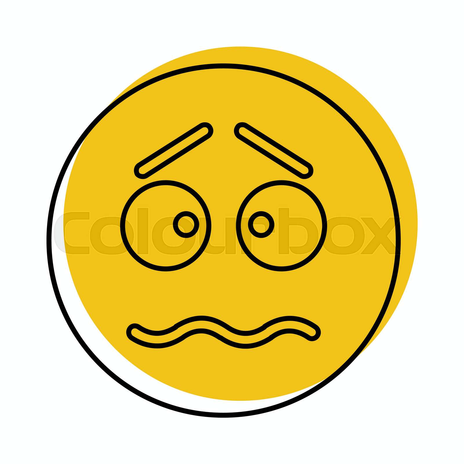 Afraid face icon in doodle style vector illustration for design and web ...