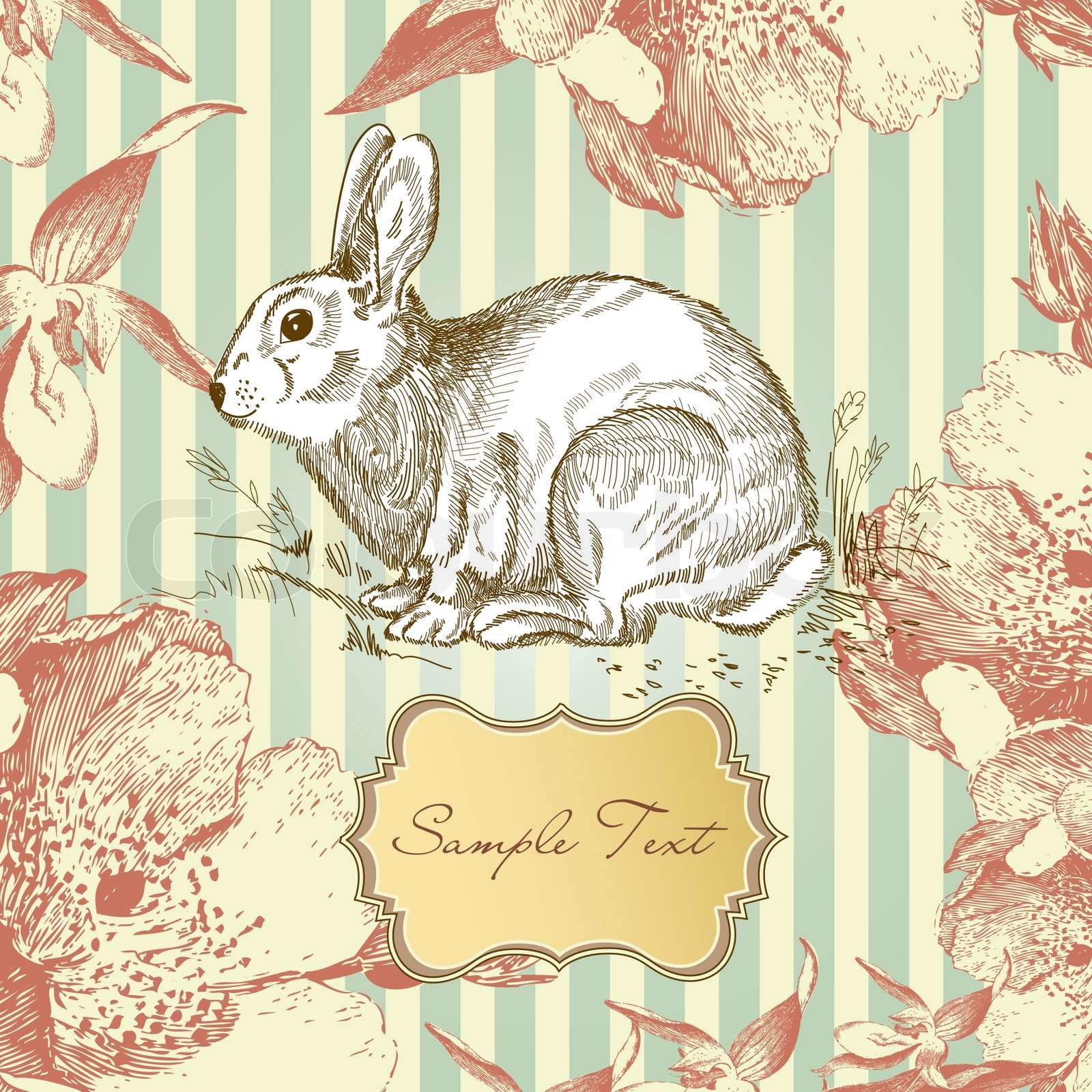 Vintage Easter rabbit | Stock vector | Colourbox
