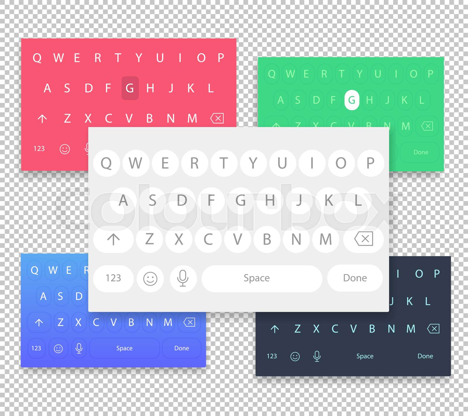 Set of vector qwerty mobile keyboards. Vector keys. | Stock vector ...