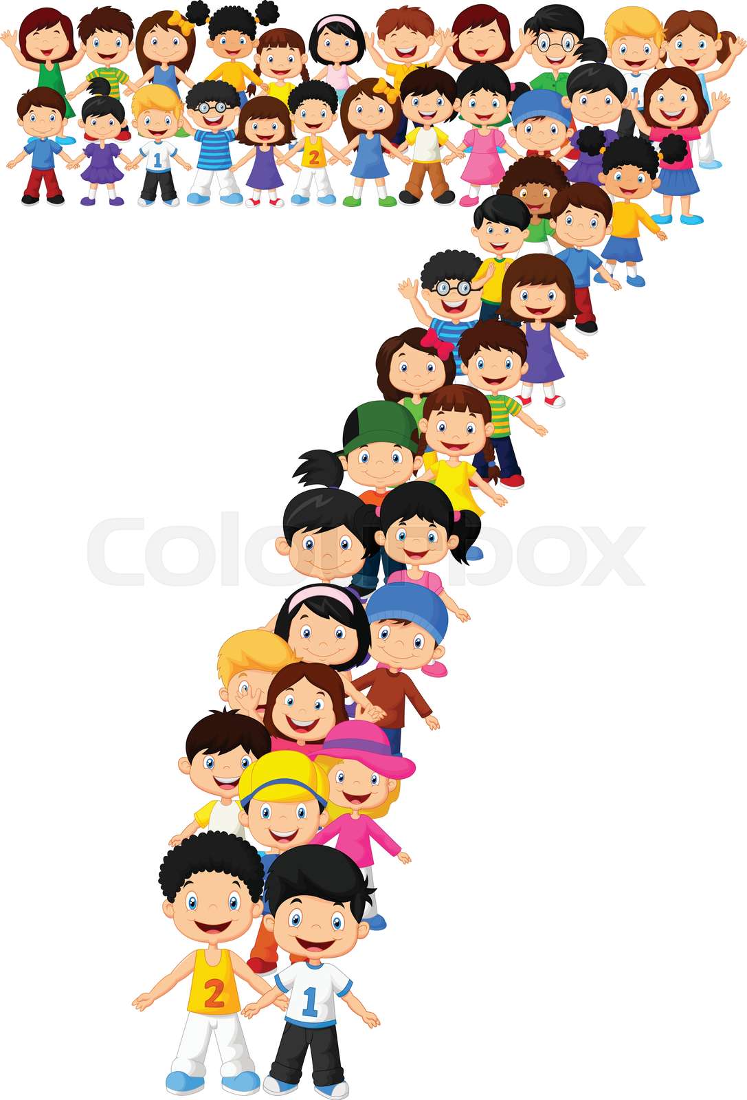 Little kids form number seven | Stock vector | Colourbox