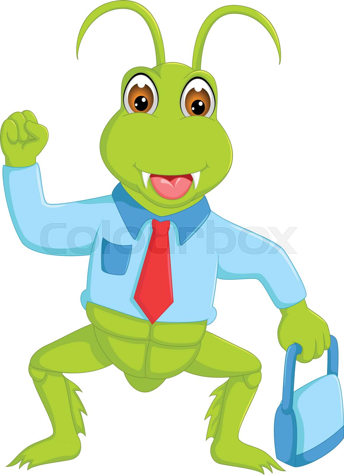cute grasshopper cartoon posing with smile and waving | Stock vector ...