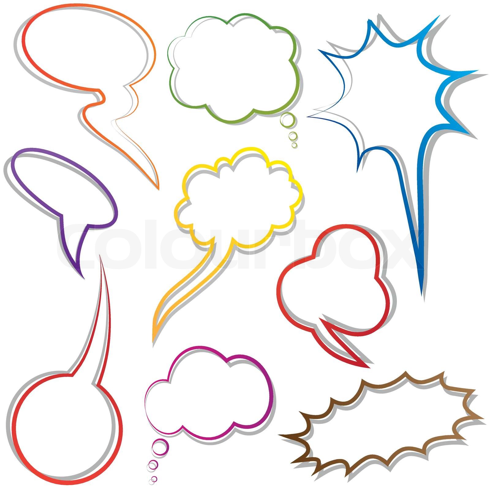Speech and thought bubble | Stock vector | Colourbox