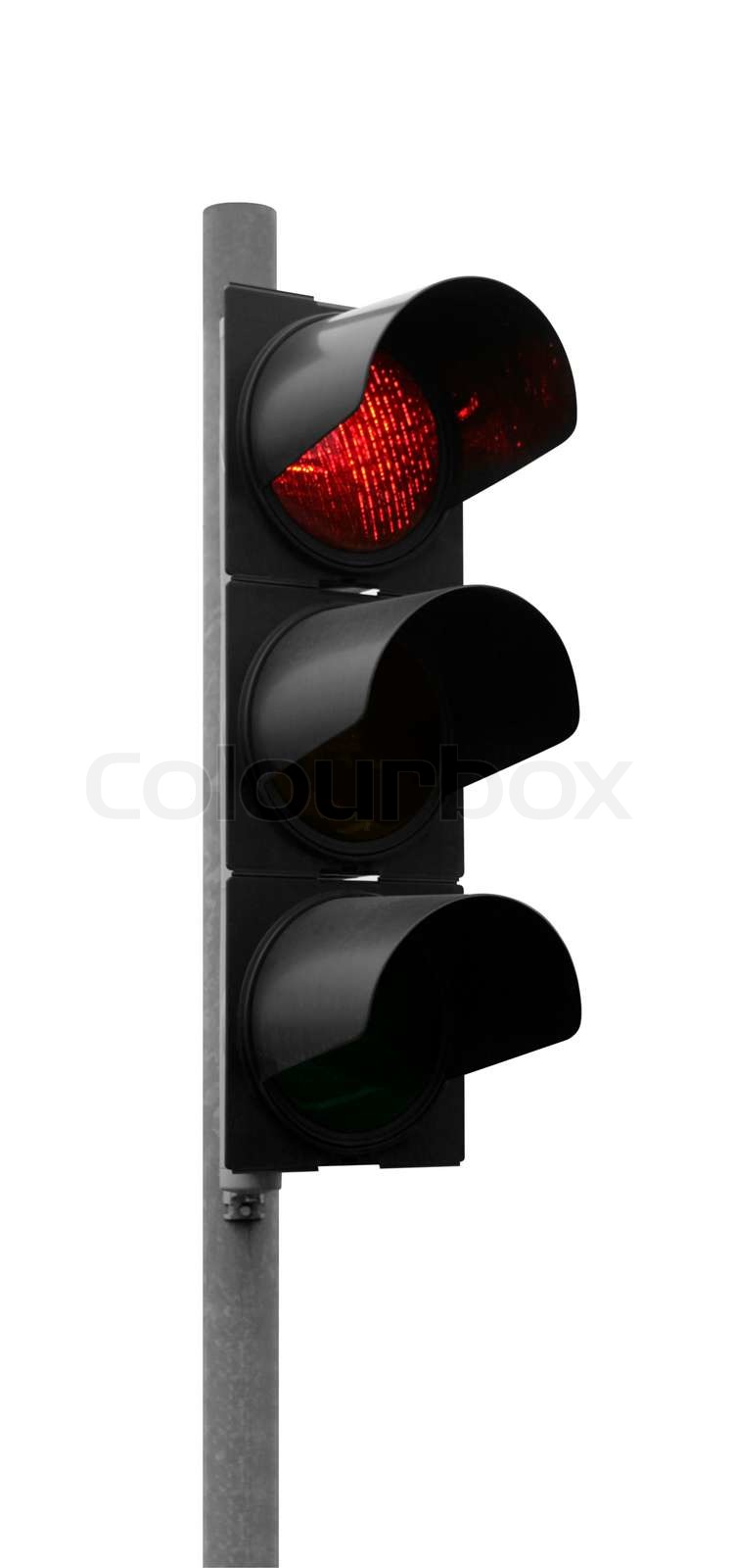 red traffic signal isolated on white | Stock image | Colourbox