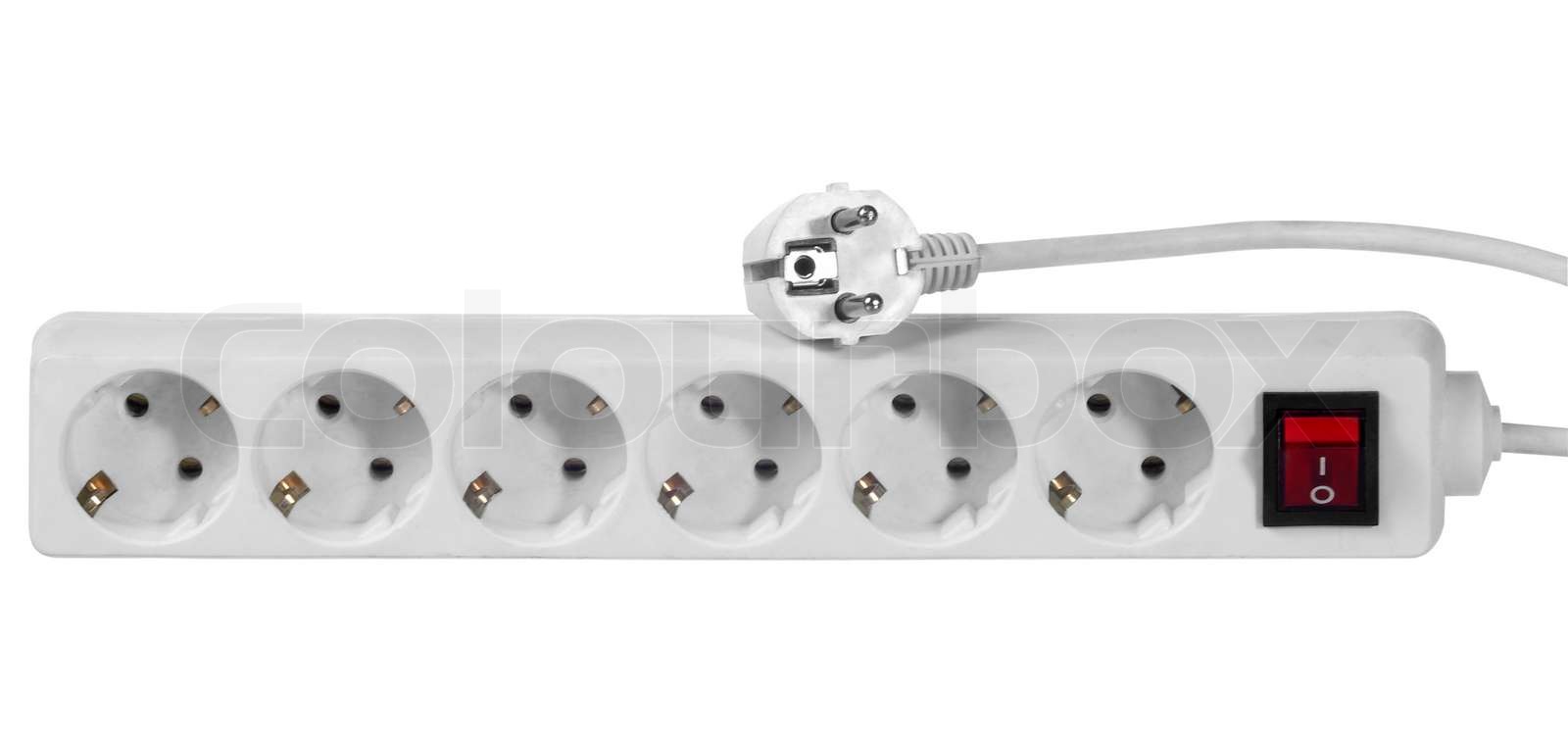 studio photography of a multiple socket and plug isolated on white with ...