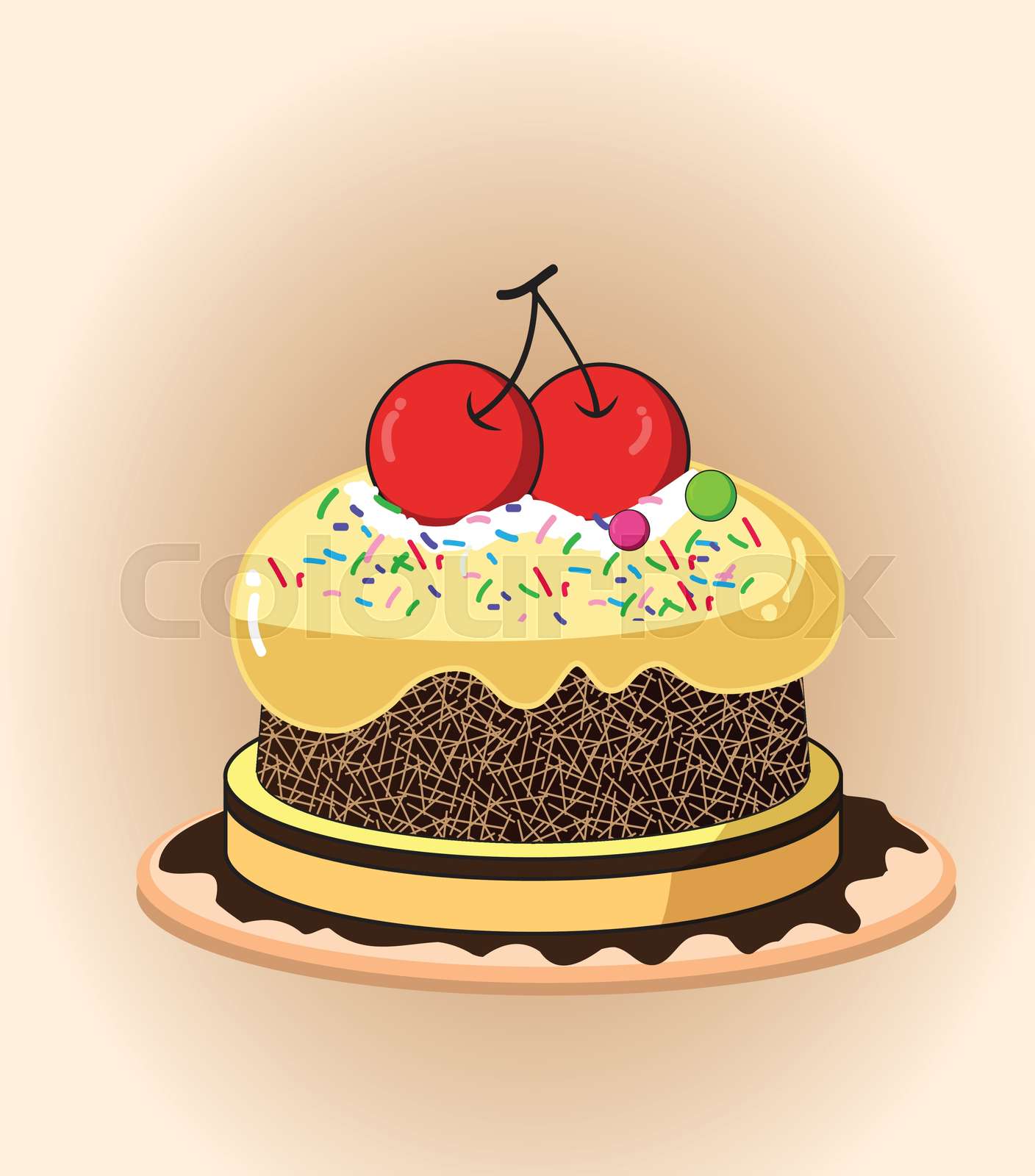 Cartoon cake | Stock vector | Colourbox