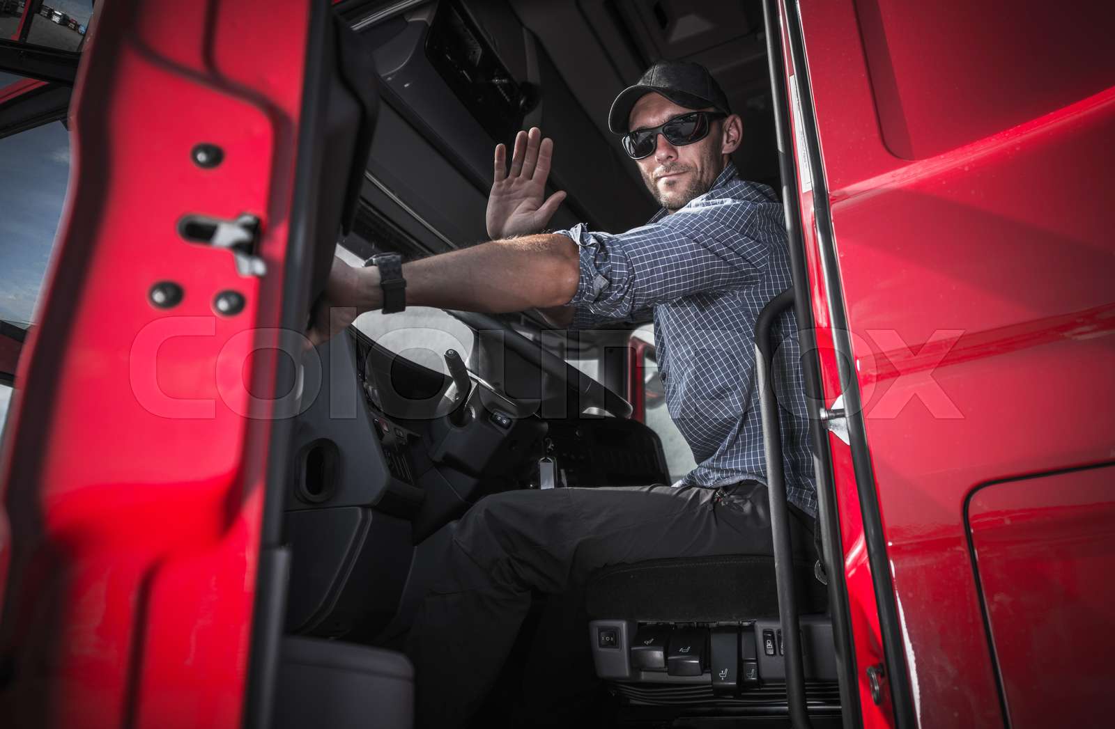 Truck Driver Leaving Warehouse | Stock image | Colourbox