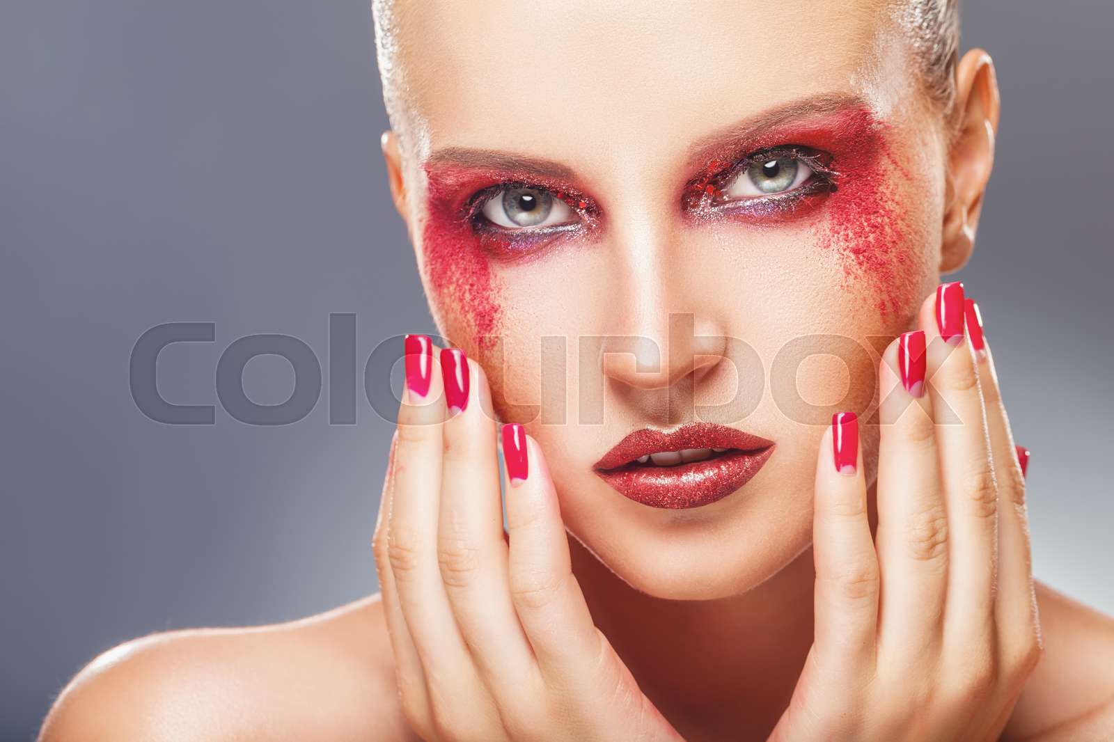Red eye shadows | Stock image | Colourbox