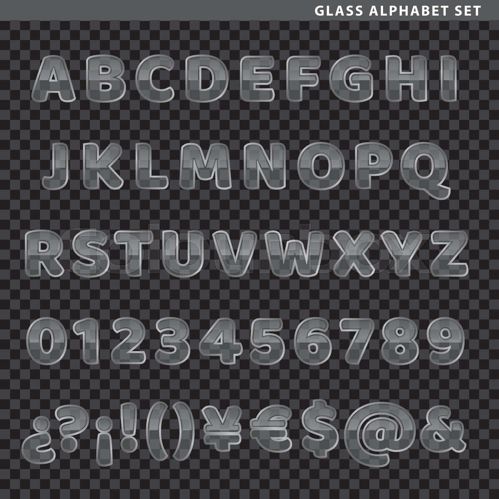 glass alphabet set | Stock vector | Colourbox