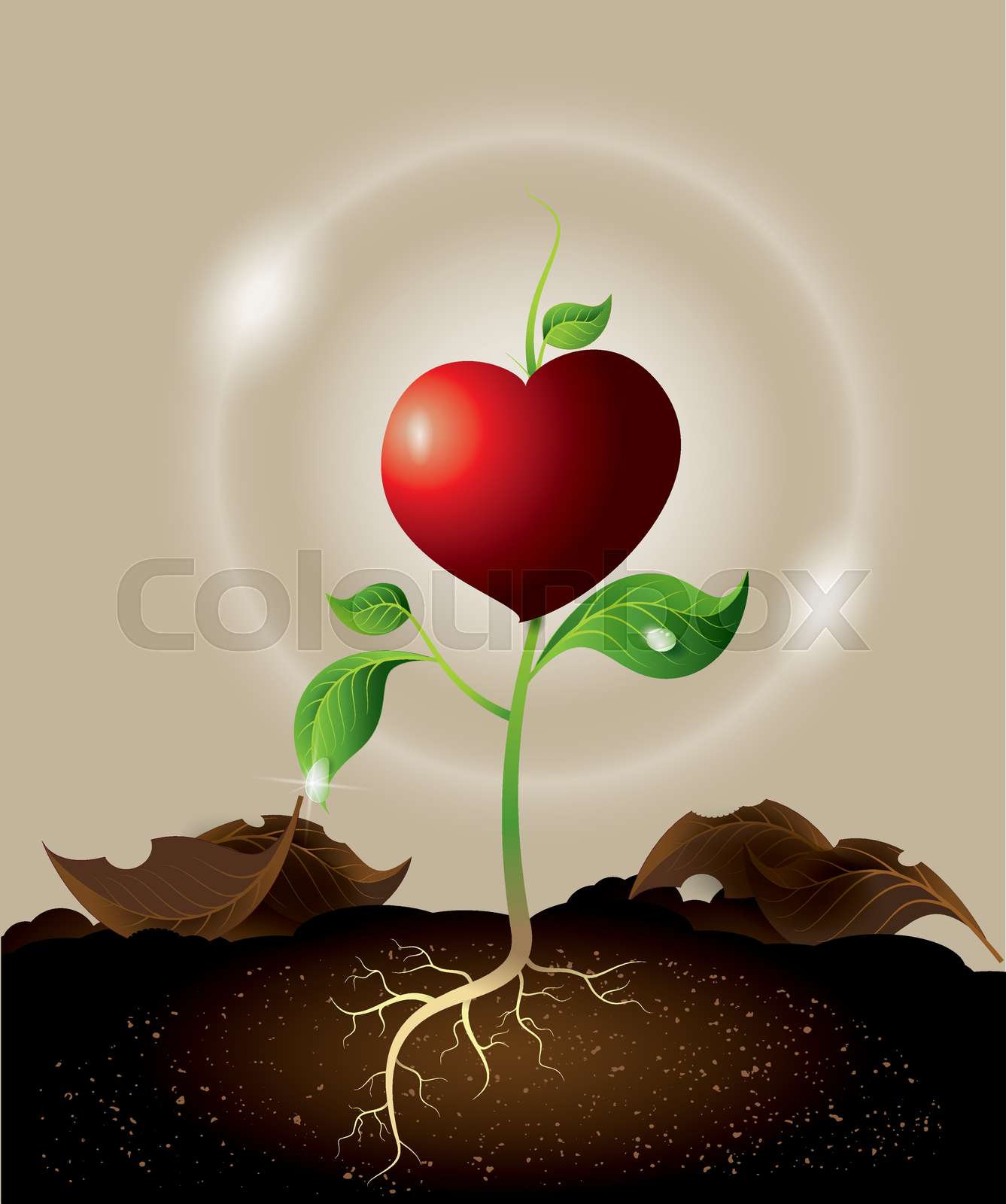 concept of green sprout growing from heart. | Stock vector | Colourbox
