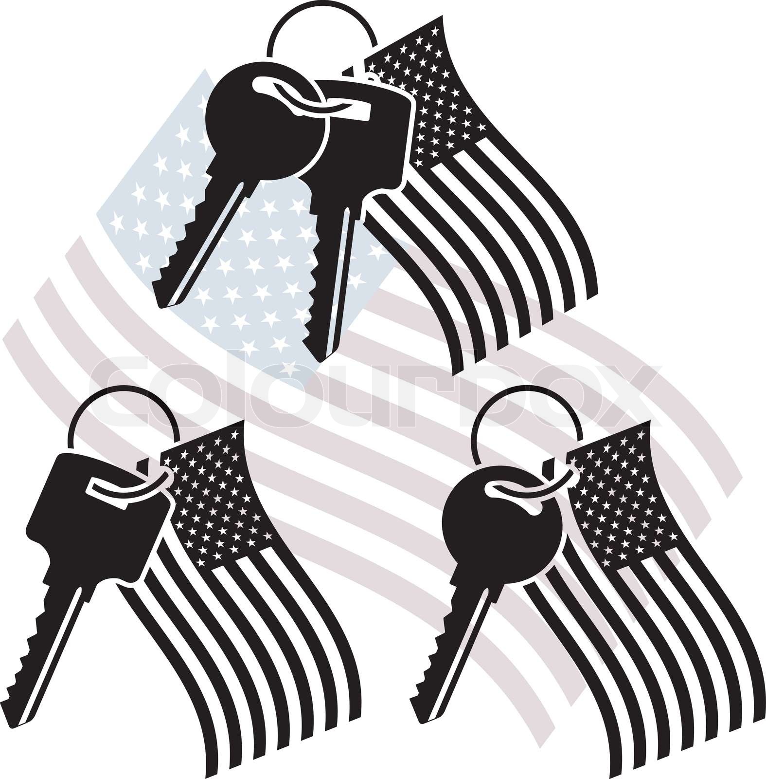 keys of USA. stencil. vector illustration | Stock vector | Colourbox