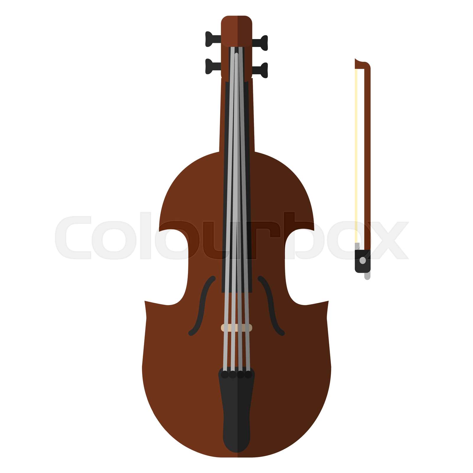 Double bass musical instrument flat icon | Stock vector | Colourbox