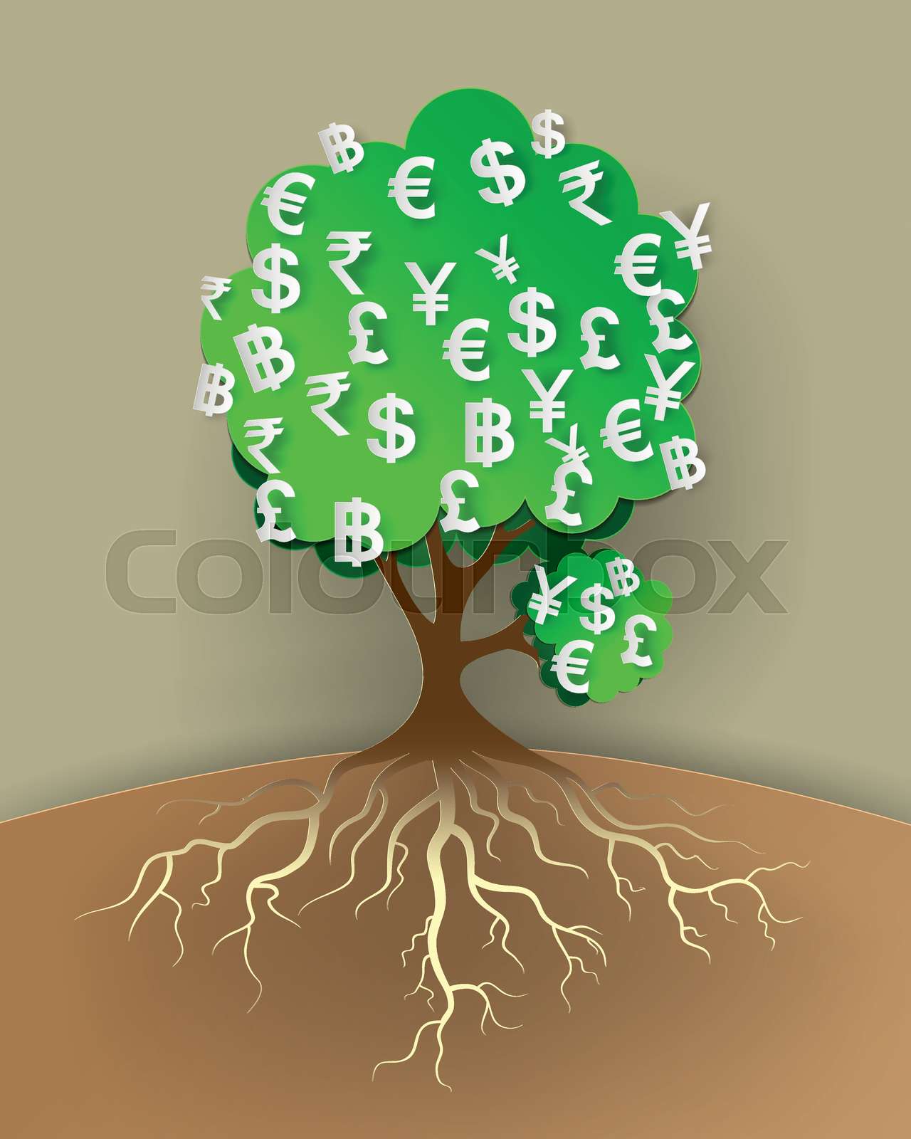 concept of money tree . Vector illustration | Stock vector | Colourbox