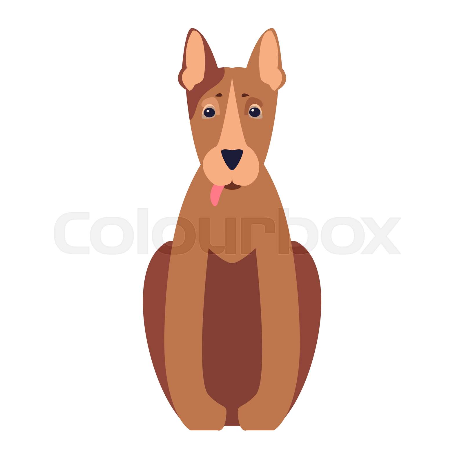 Cute Pit Bull Dog Cartoon Flat Vector Icon | Stock vector | Colourbox