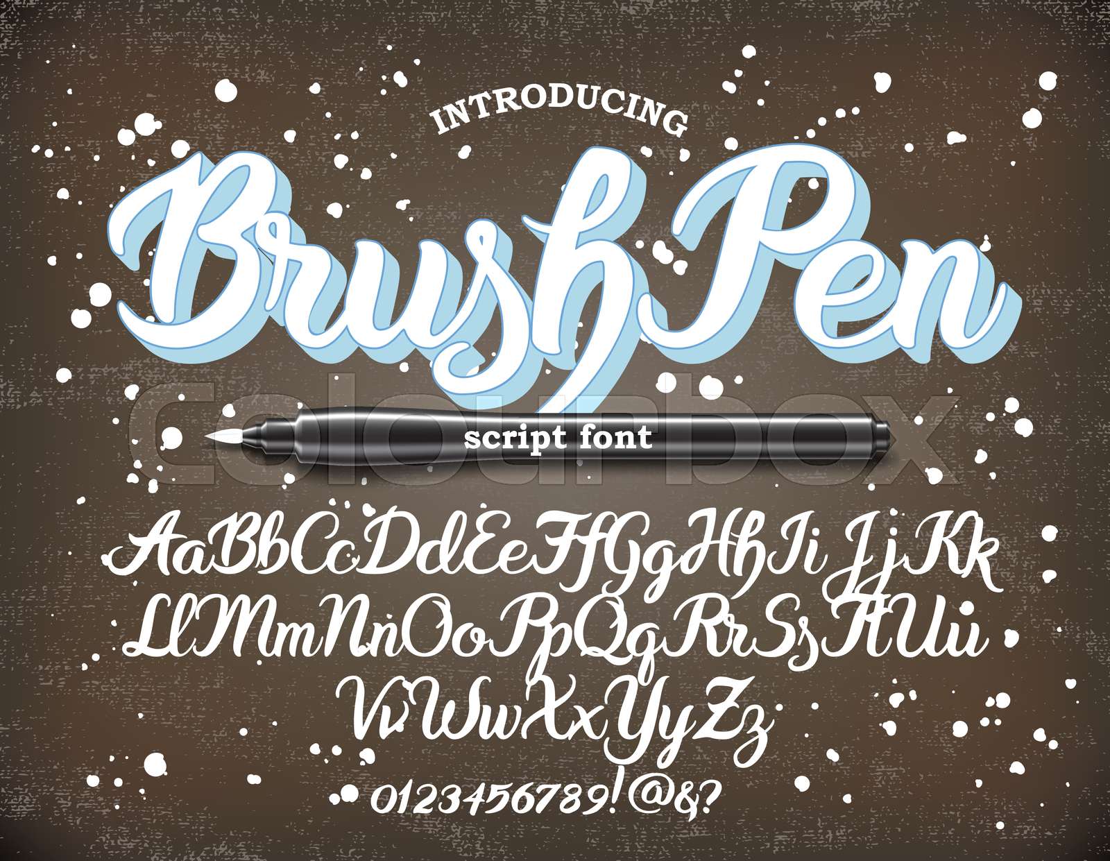 Hand drawn brushpen alphabet letters | Stock vector | Colourbox