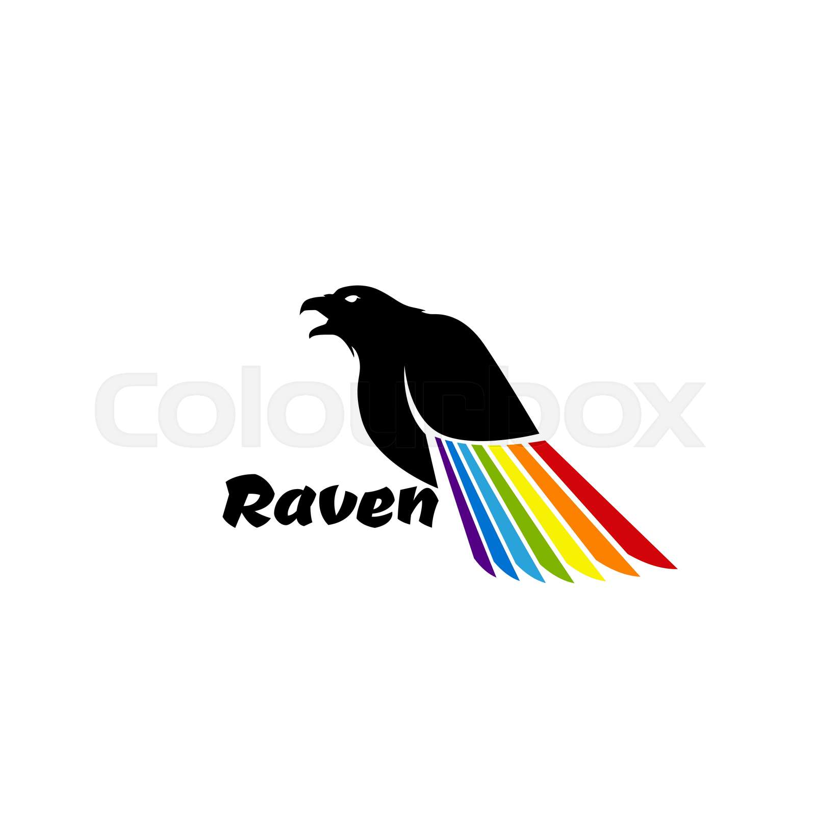 rabe, logo, schwarz | Stock-Vektor | Colourbox