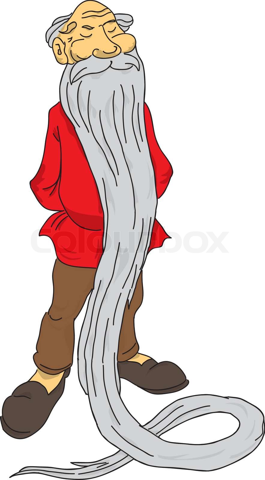 Old man with a long beard Vector illustration | Stock vector | Colourbox