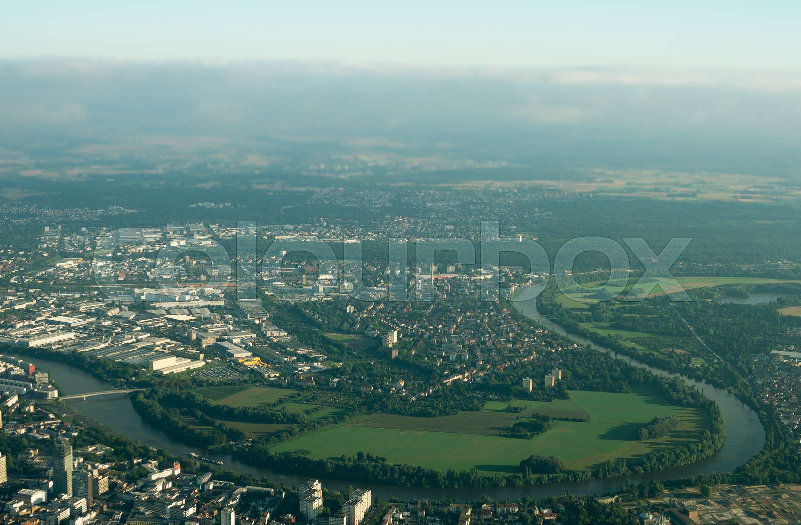 Aerial view of Fechenheim, Frankfurt am Main, Germany. | Stock image ...