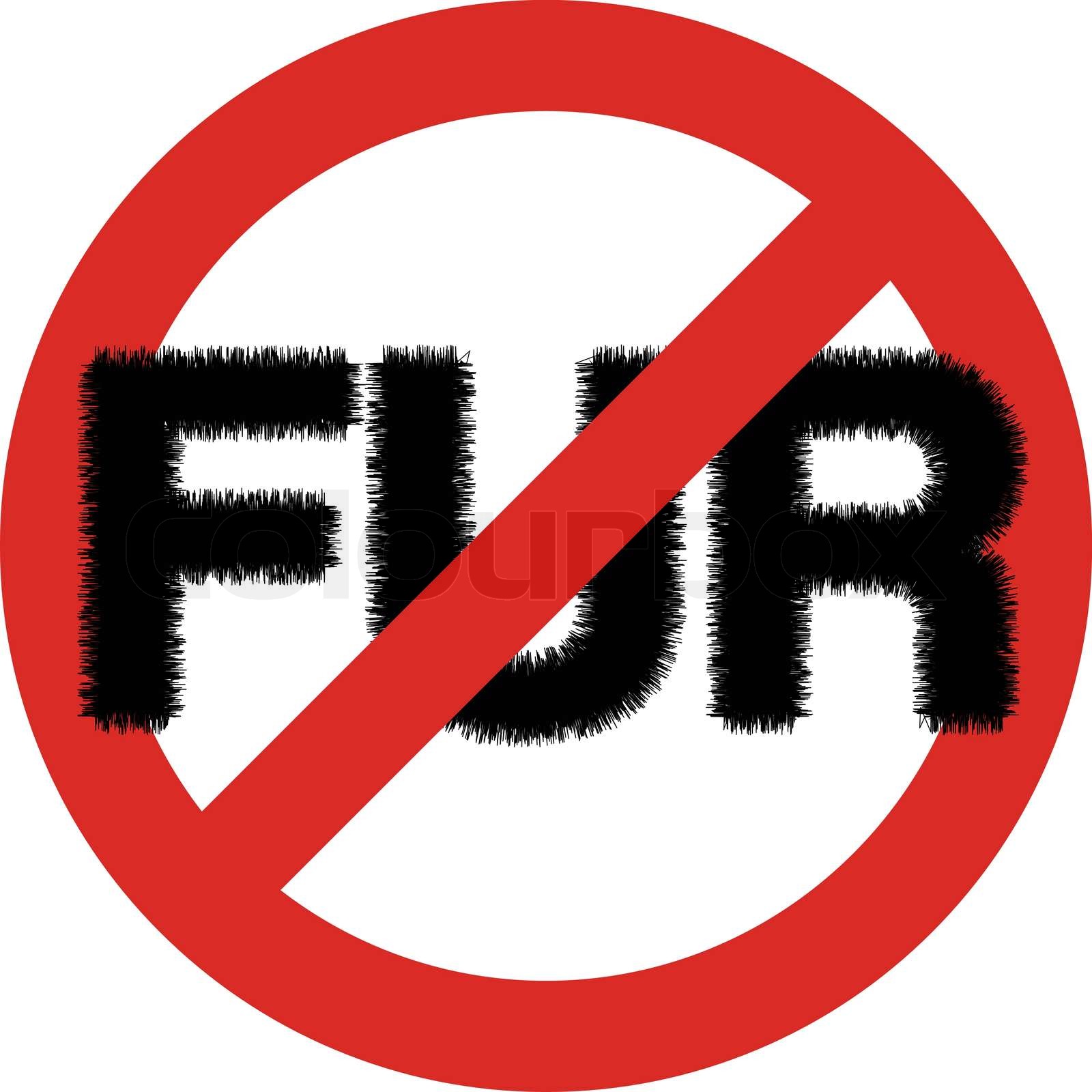 No fur sign in vector | Stock vector | Colourbox