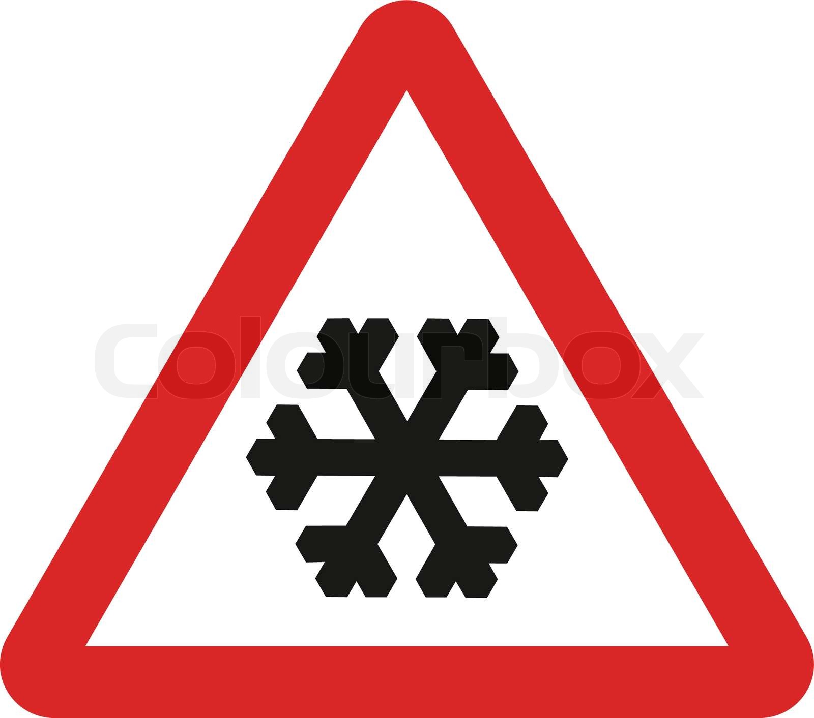 Risk of ice snowdrift snowflake sign in vector | Stock vector | Colourbox