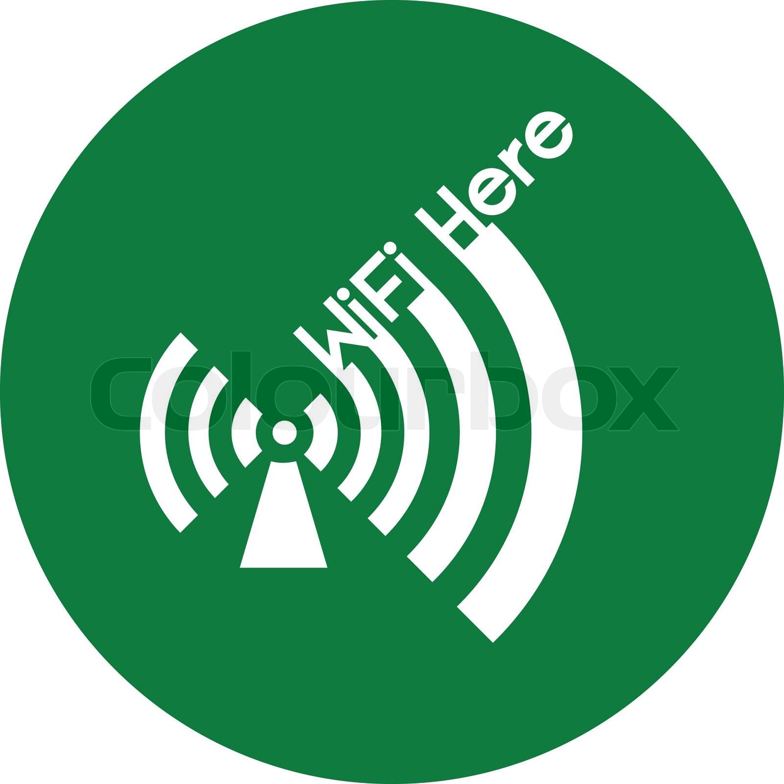 Wifi available here sign in vector | Stock vector | Colourbox