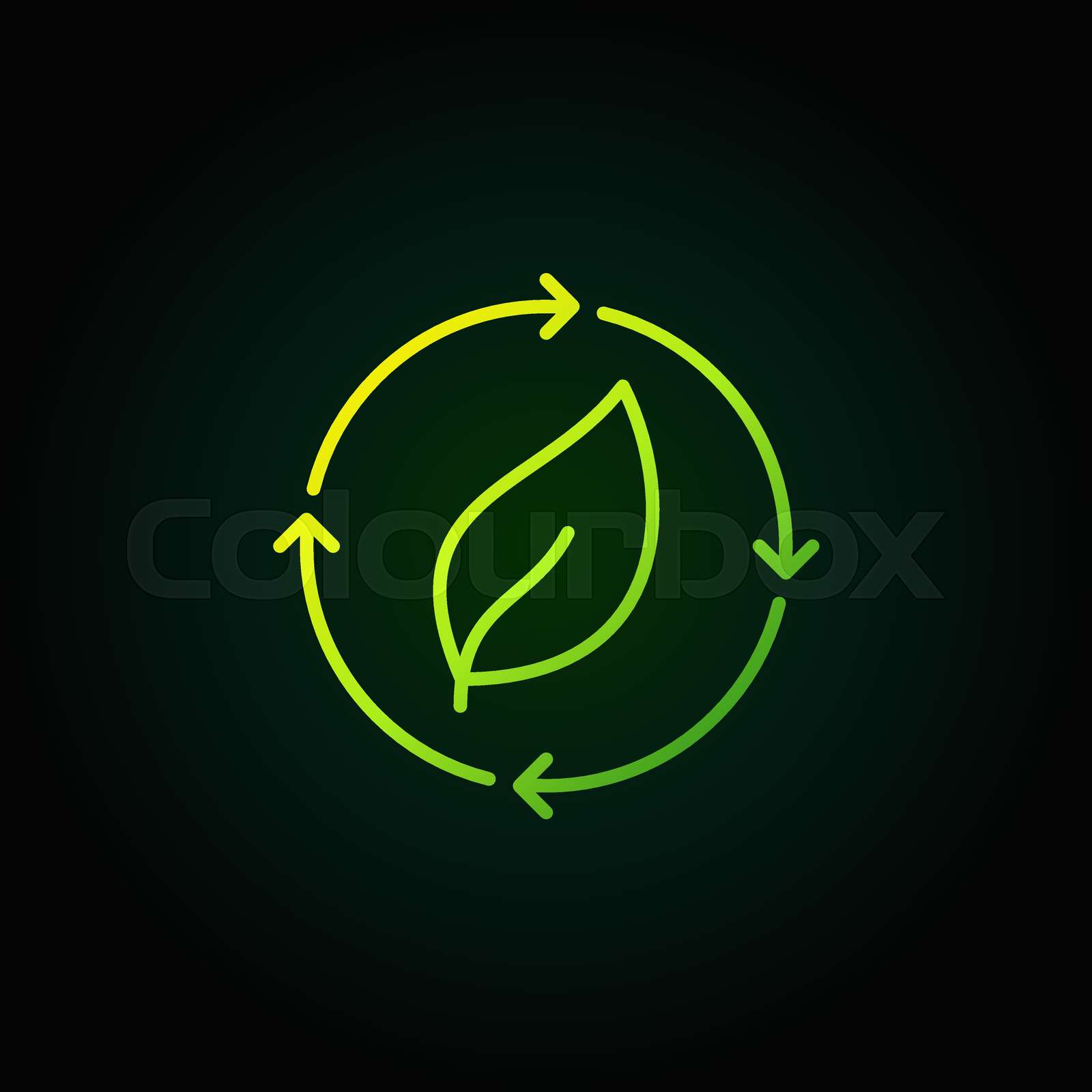 Green leaf in arrow icon | Stock vector | Colourbox