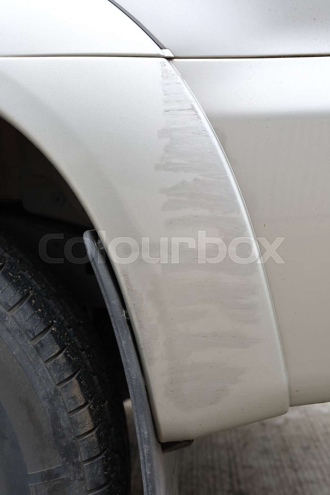 vehicle car scratch damage from accident on traffic road | Stock image ...