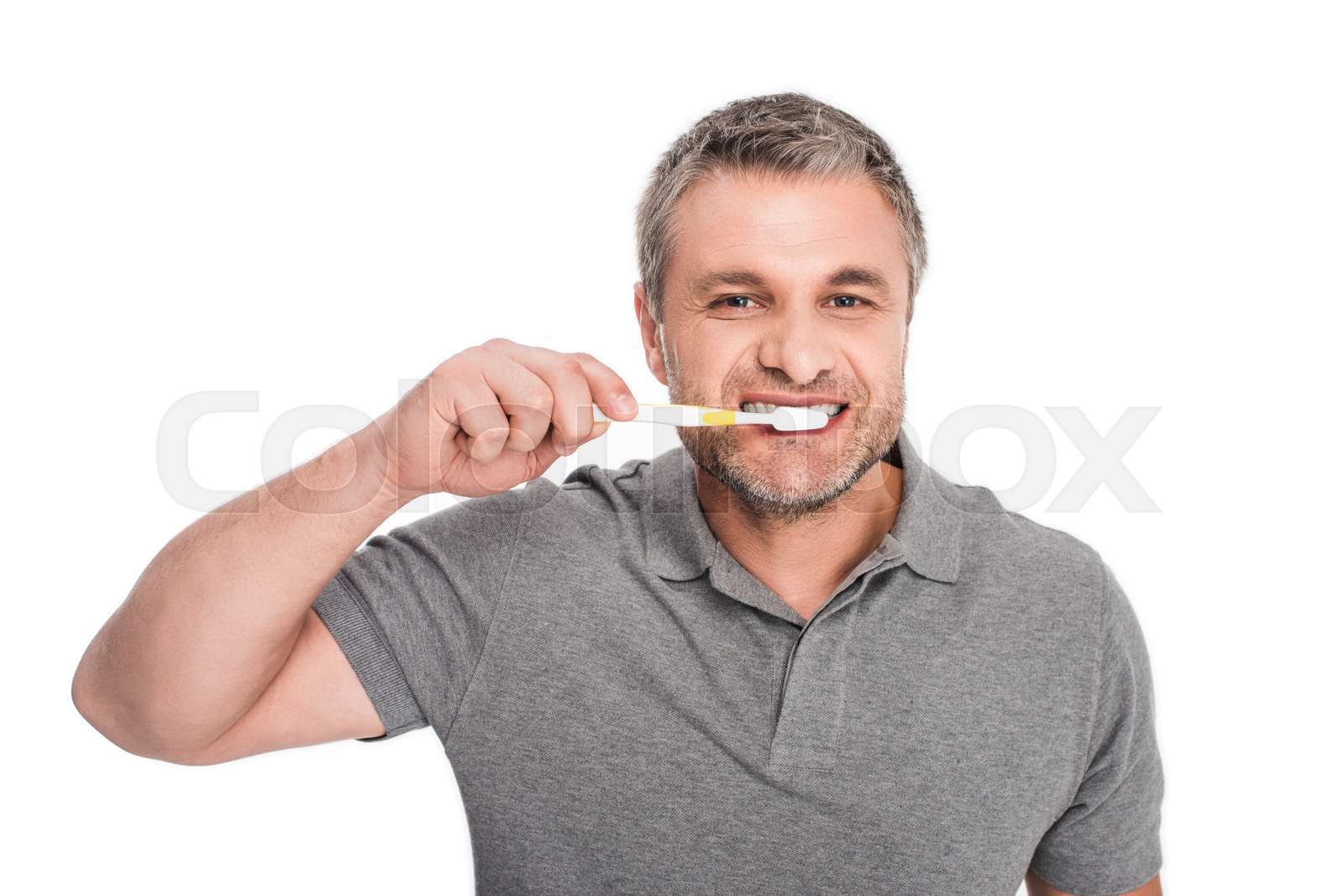 man brushing teeth | Stock image | Colourbox
