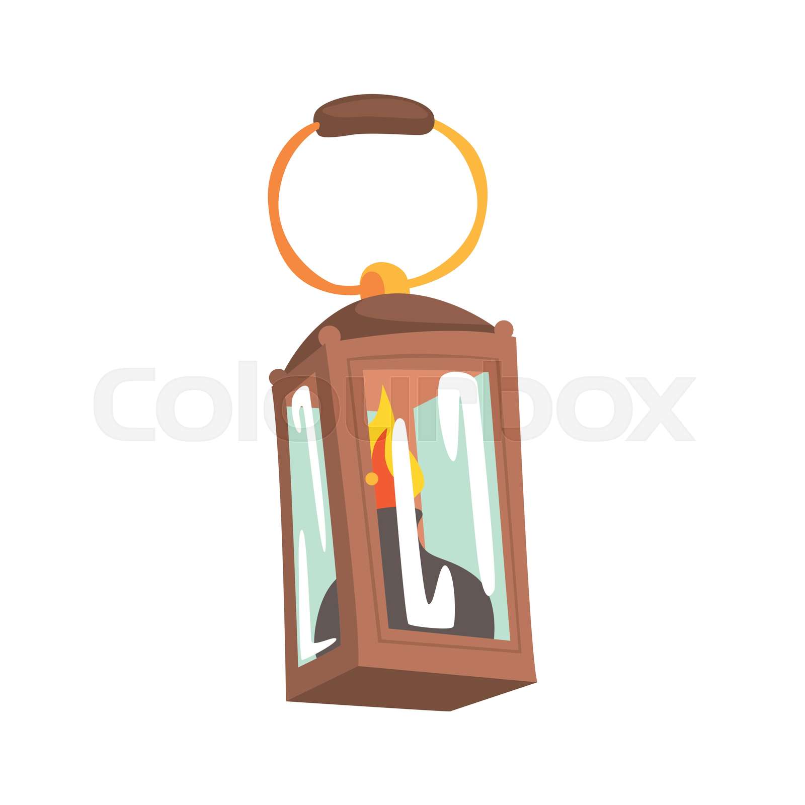Gas lamp, mining industry equipment cartoon vector Illustration | Stock ...
