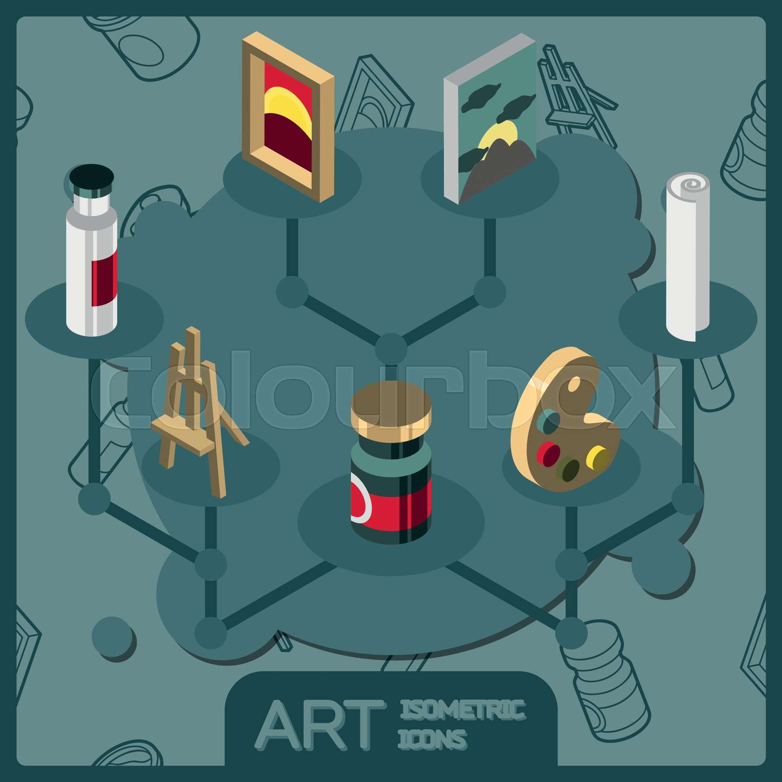 Art isometric concept icons | Stock vector | Colourbox