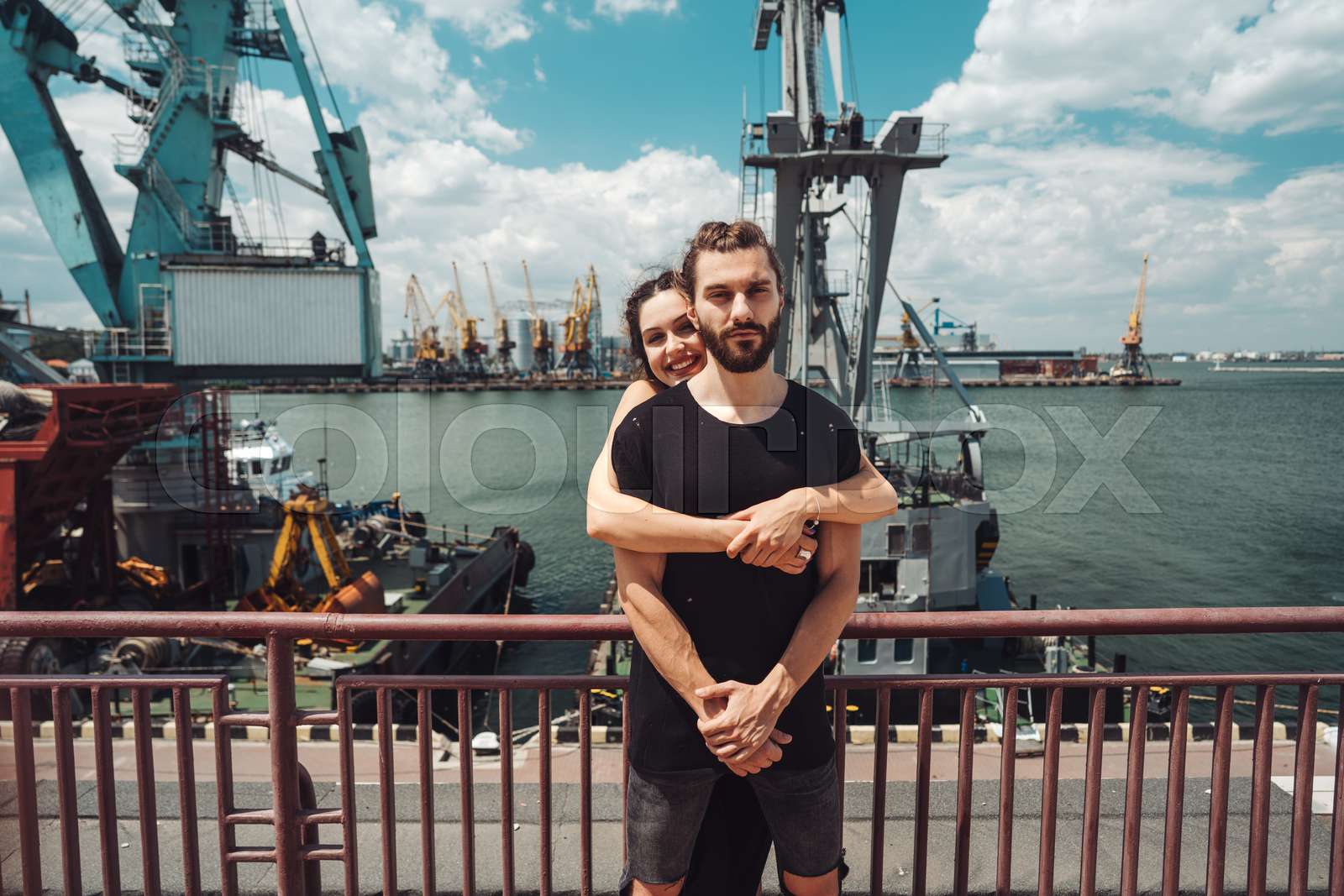 Guy and girl in the docks | Stock image | Colourbox