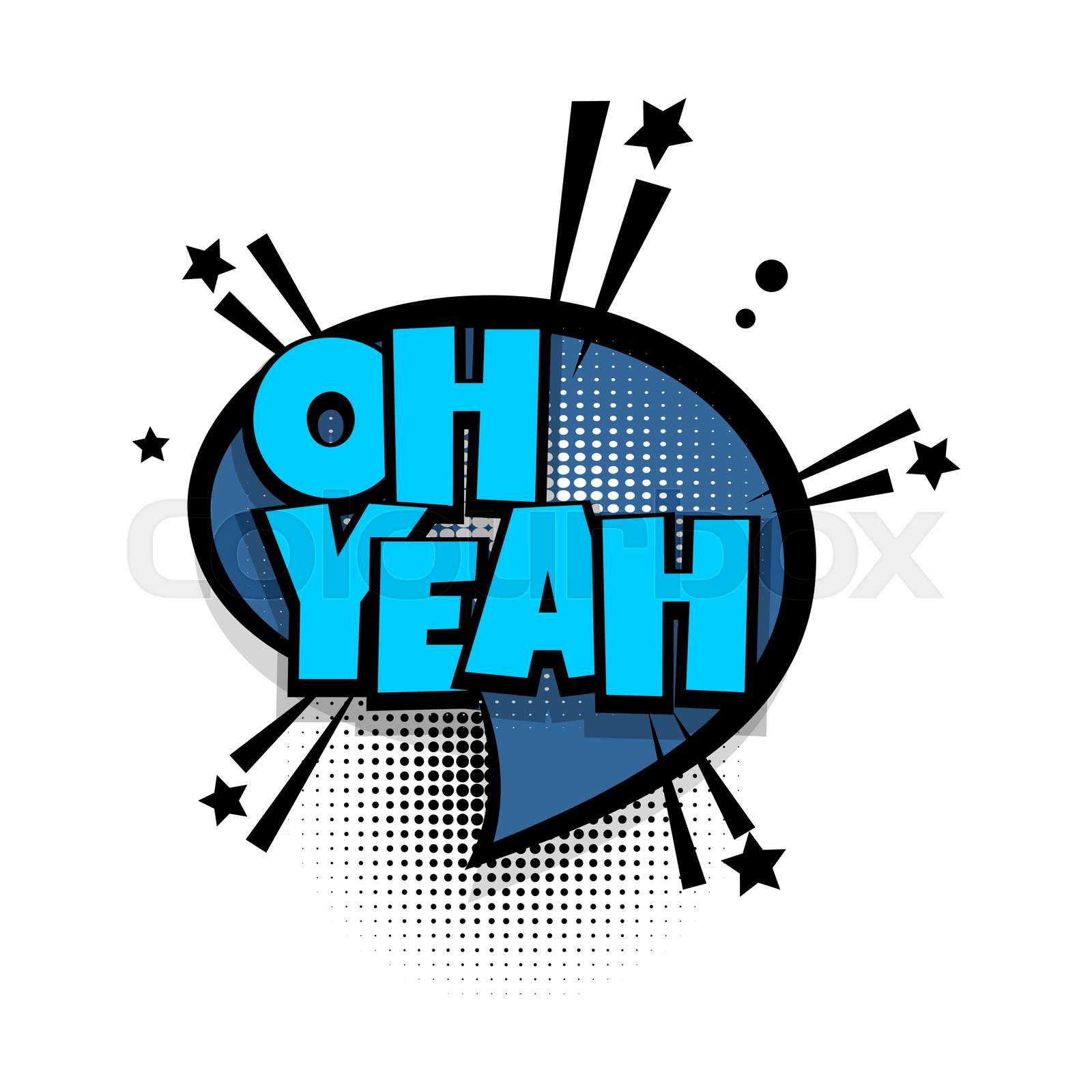 Comic text phrase pop art oh yeah | Stock vector | Colourbox
