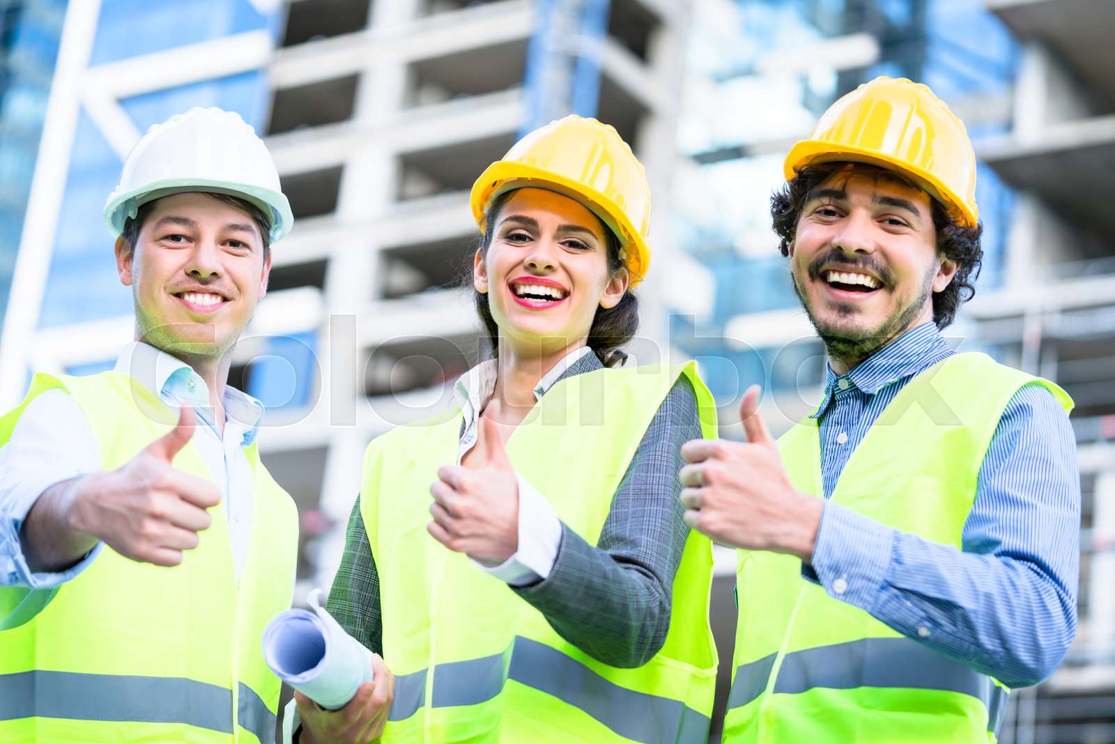 Team of civil engineers and architects at construction | Stock image ...