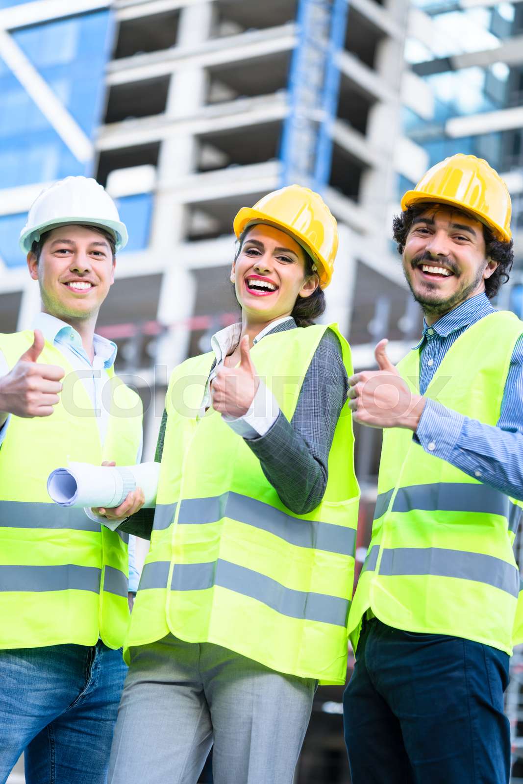 Team of civil engineers and architects at construction | Stock image ...