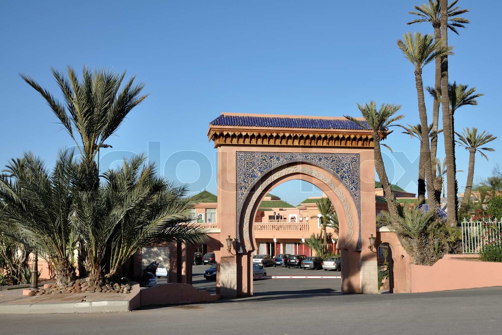 Gate in traditional oriental style in Marrakech, Morocco | Stock image ...