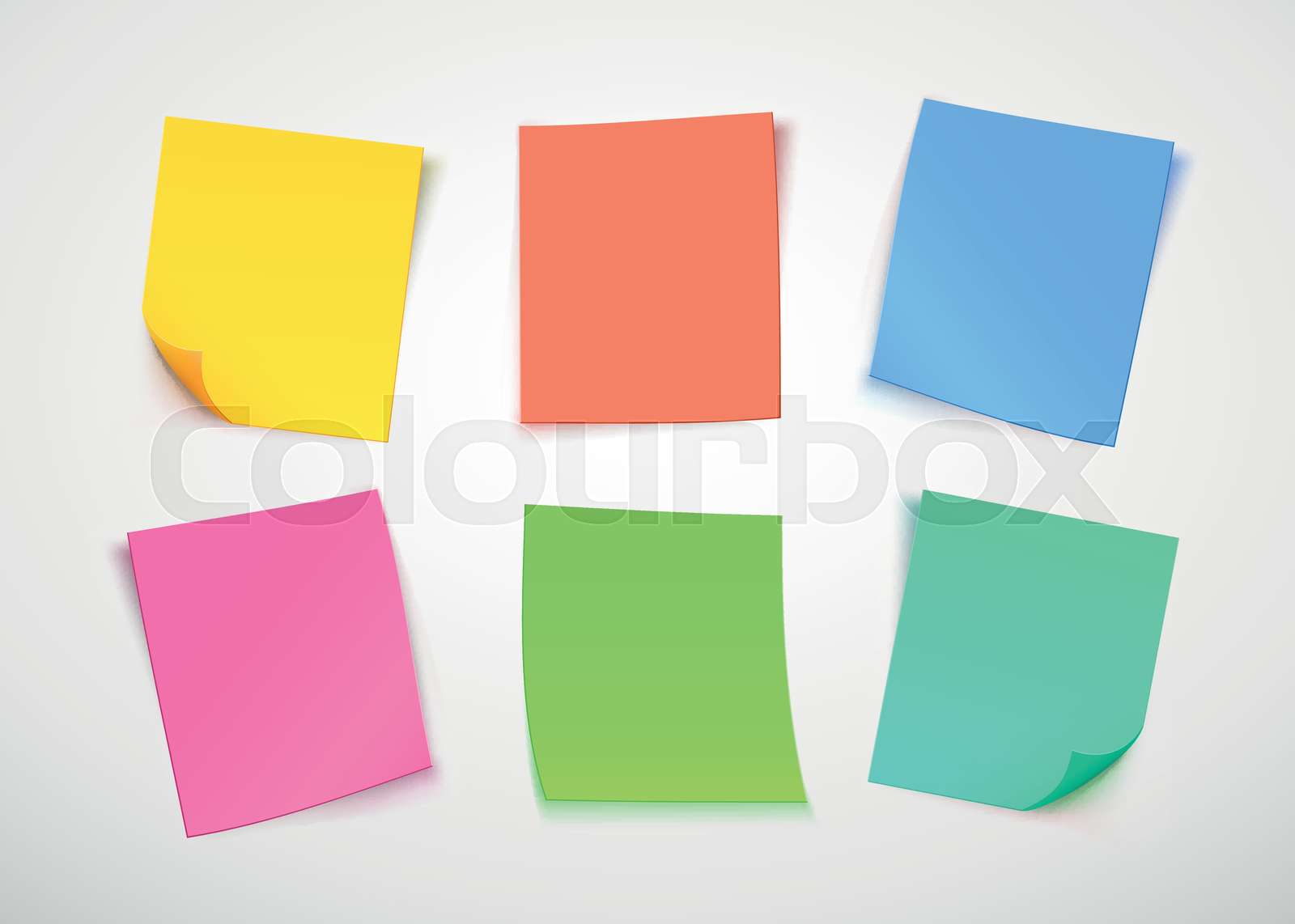 Multicolor paper notes. Post it note. | Stock vector | Colourbox