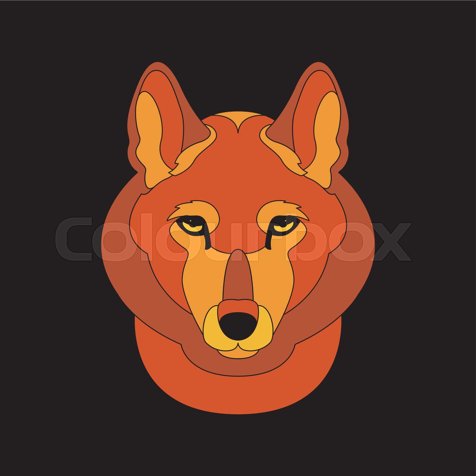 wolf red face head vector | Stock vector | Colourbox