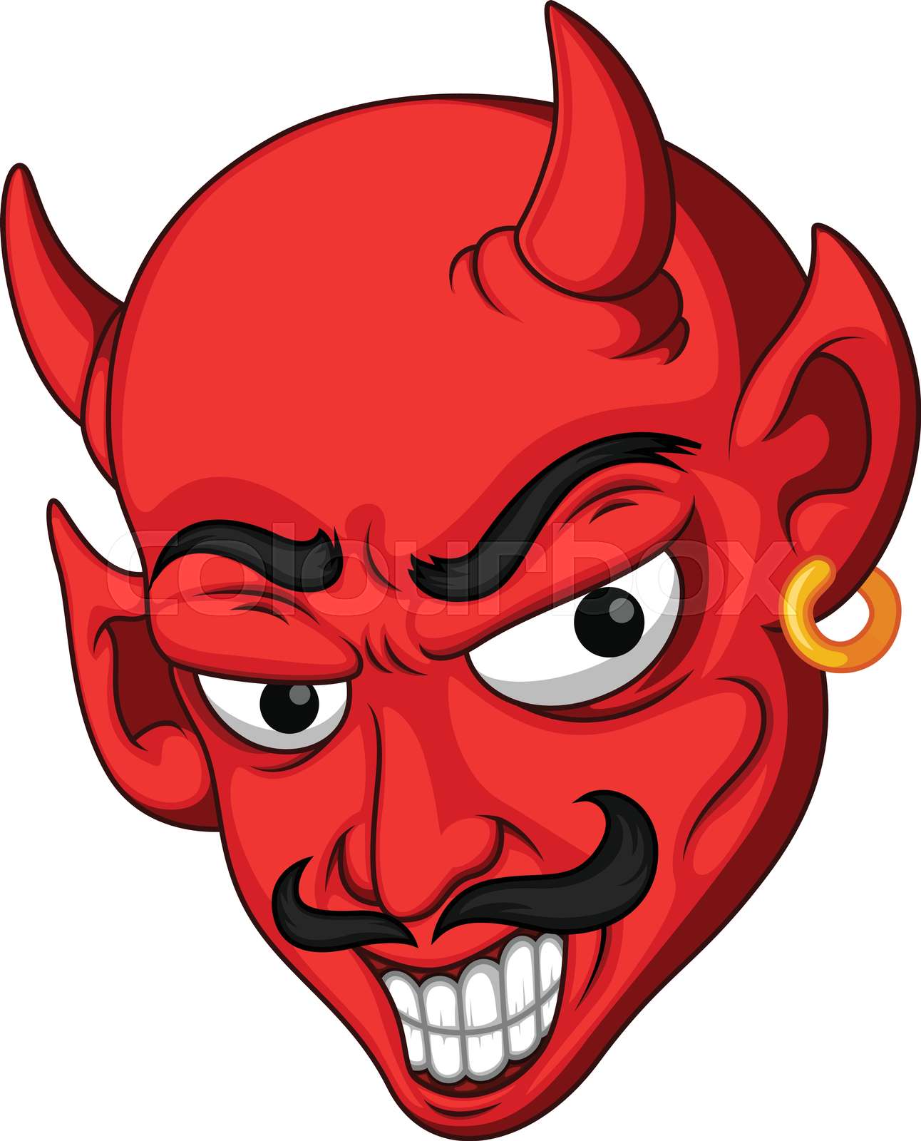 red devil head cartoon | Stock vector | Colourbox