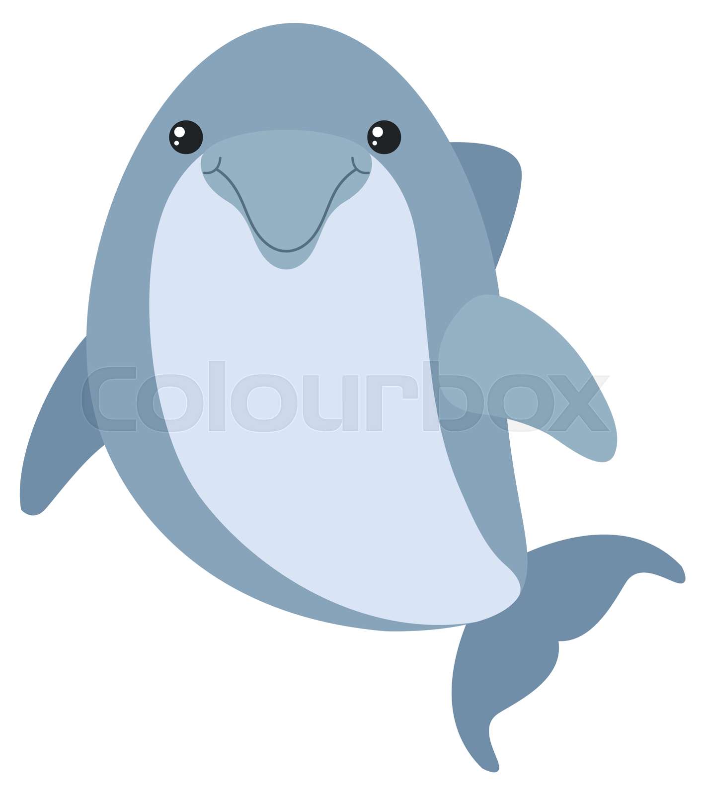 Blue dolphin with happy face | Stock vector | Colourbox