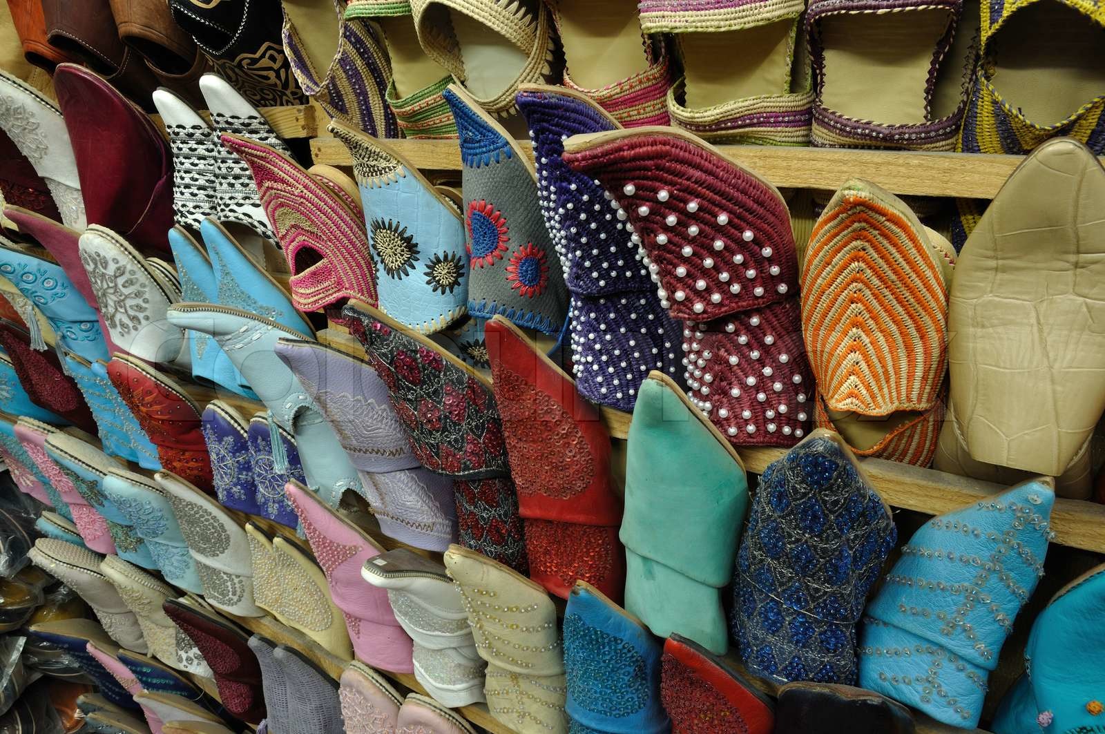 Traditional Moroccan shoes | Stock image | Colourbox