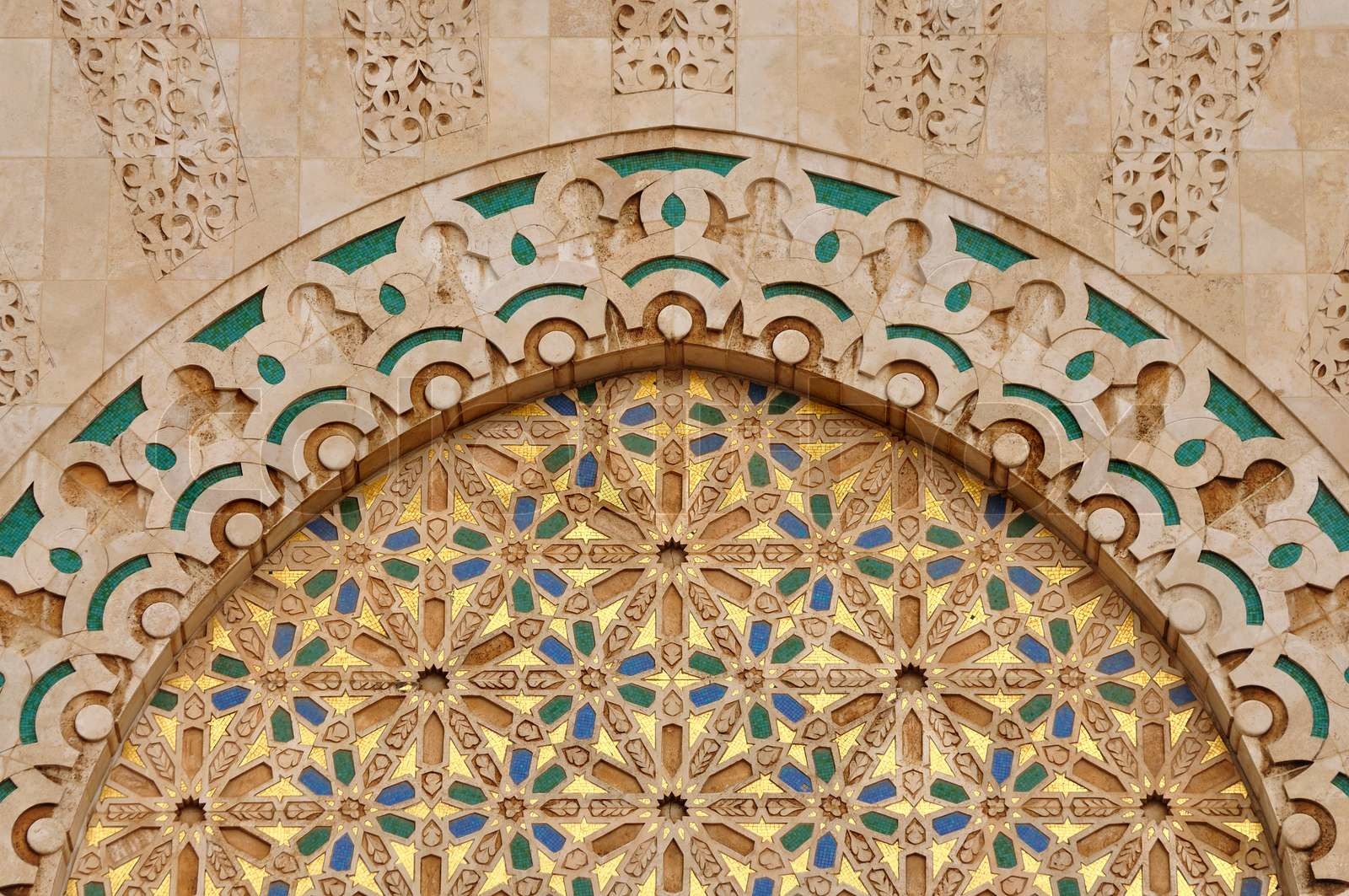 Detalje af Hassan II-moskeen i Casablanca, Marokko | Stock foto | Colourbox