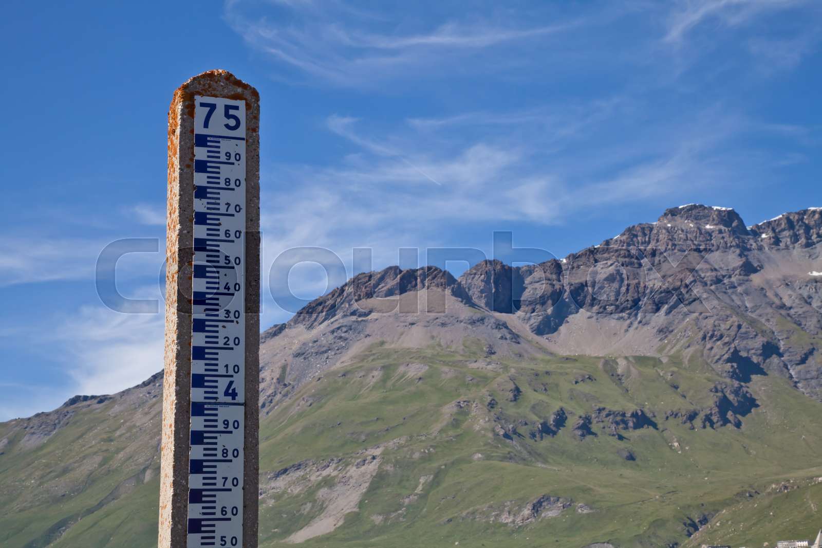 Dam water level measurement | Stock image | Colourbox
